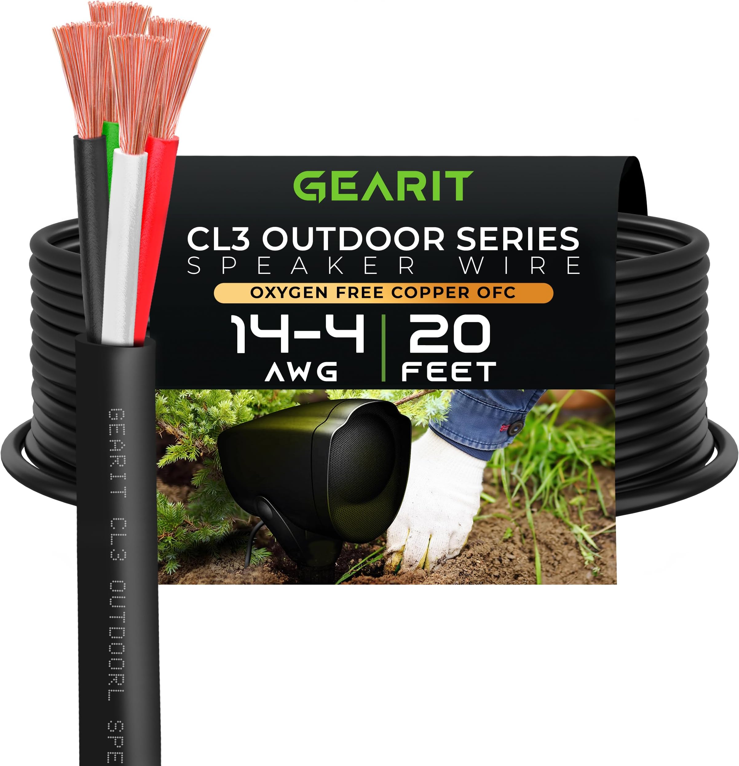 4C/18 AWG BC Stranded Shielded Direct Burial- Black- 1000 FT Spool ...