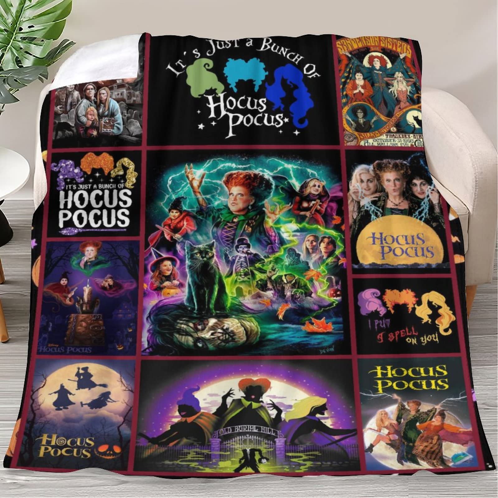 TNHPYEG Travel American Fantasy Comedy Horror Hocus and Pocus Throw ...
