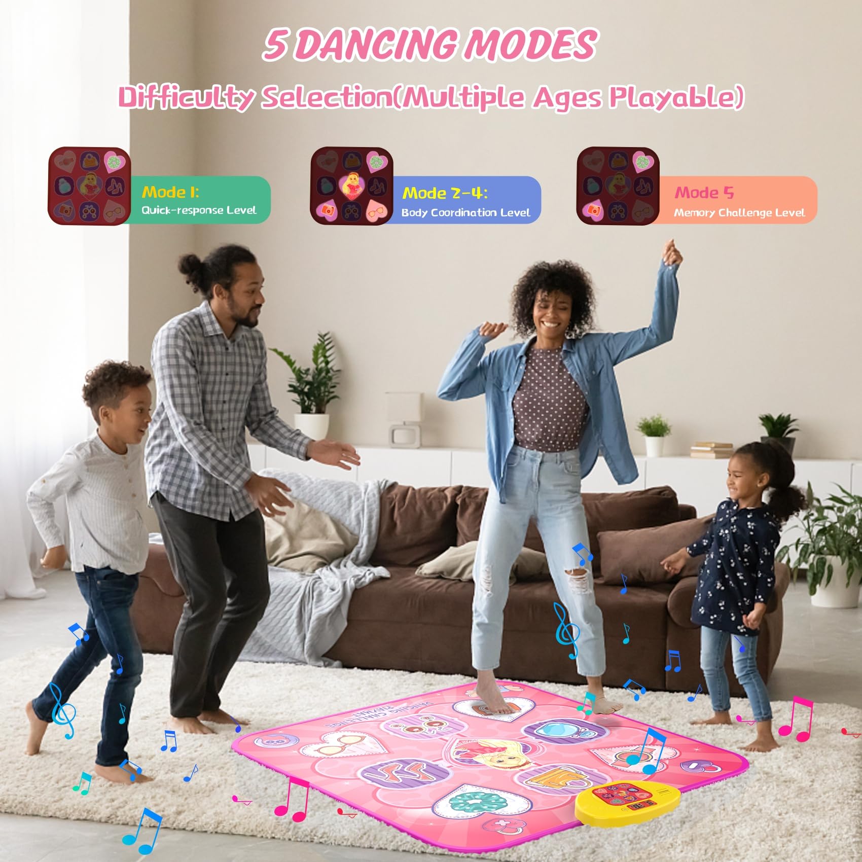 Dance Mat Toys for 3 4 5 6 7+ Year Old Girls,Dance Mat for Kids ...