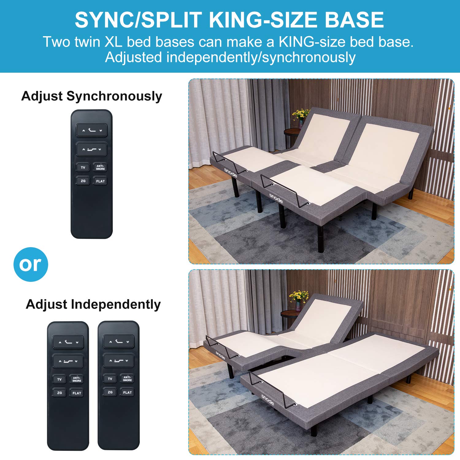 snode Twin XL Adjustable Bed...B087454QWH | Encarguelo.com