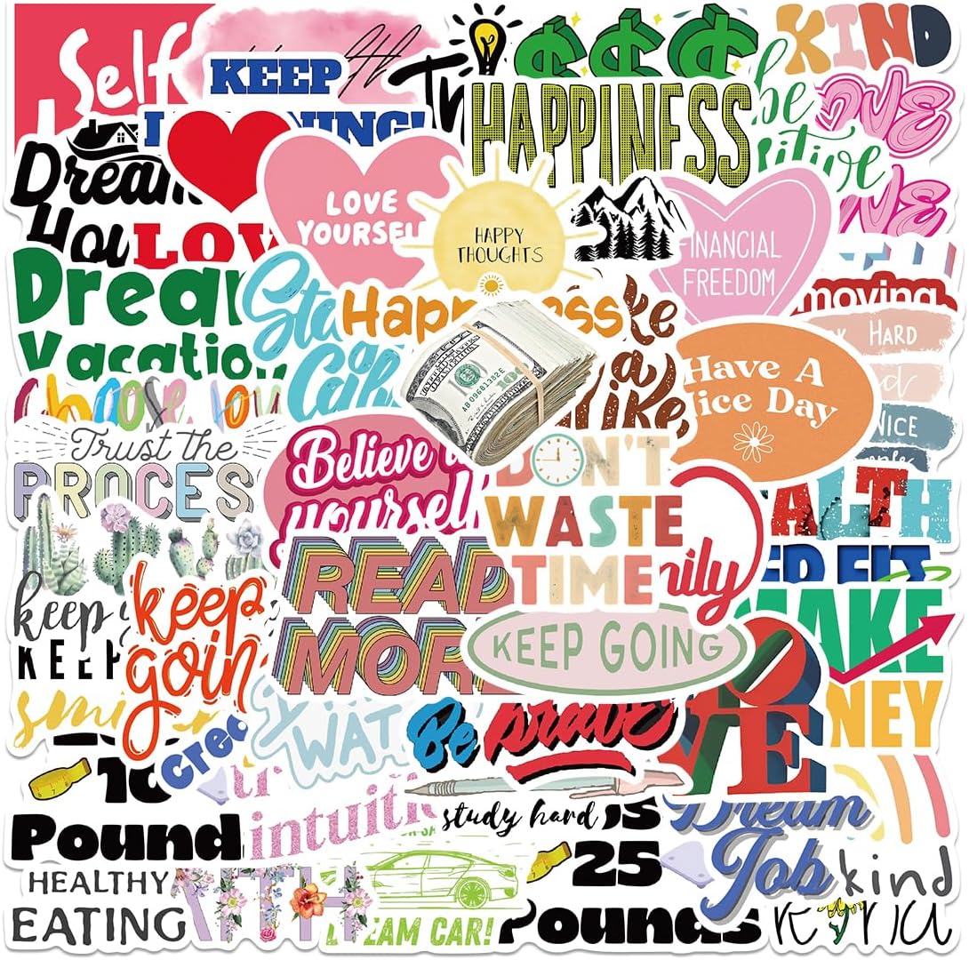 Amazon.com: 50 PCS Motivational Quotes Stickers for Vision Board ...