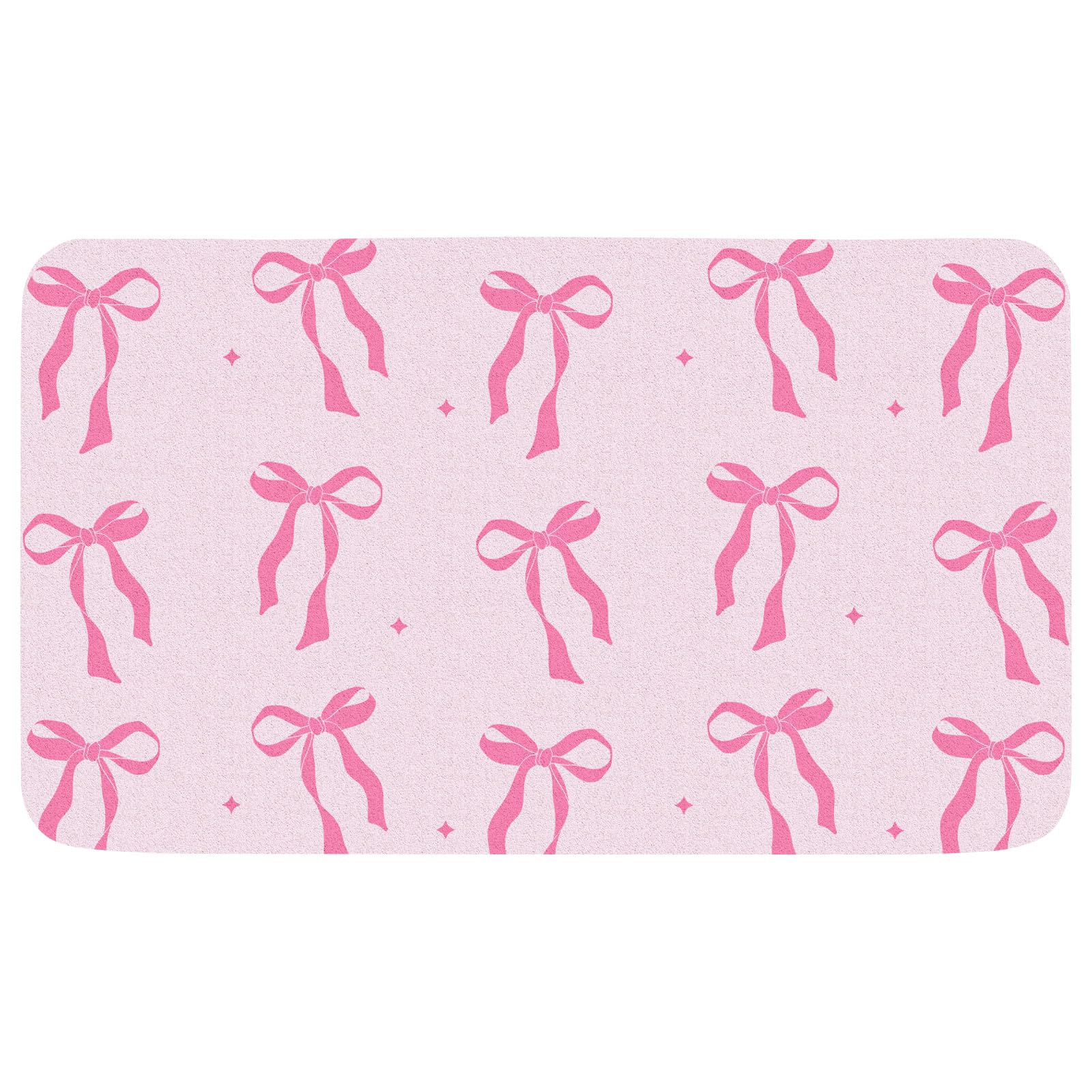 Amazon.com: Whaline Pink Bow Doormat Cute Coquette Bow Floor Mat Non ...