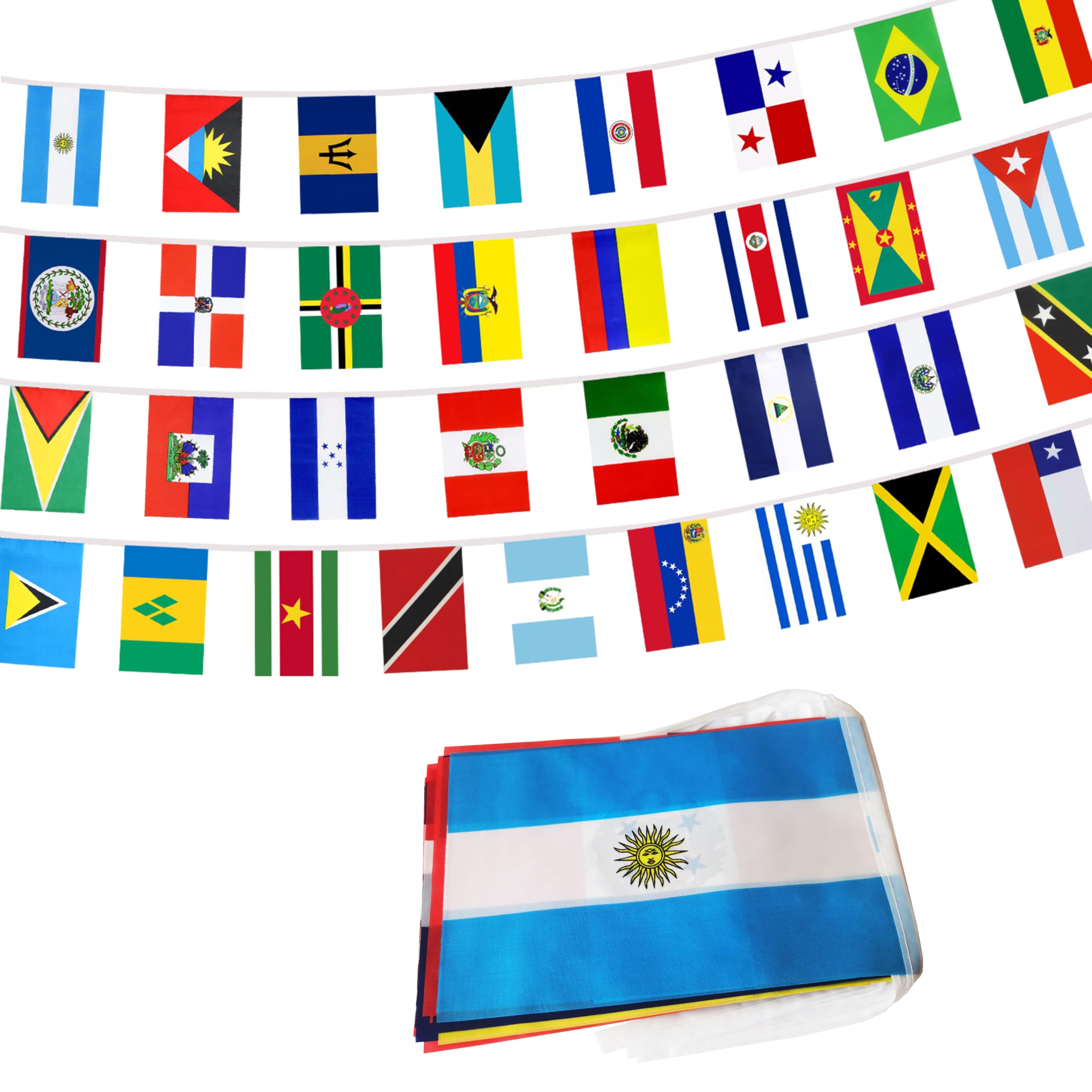 Amazon.com : 50FT Latin America 33 Countries String Flags,Assorted ...