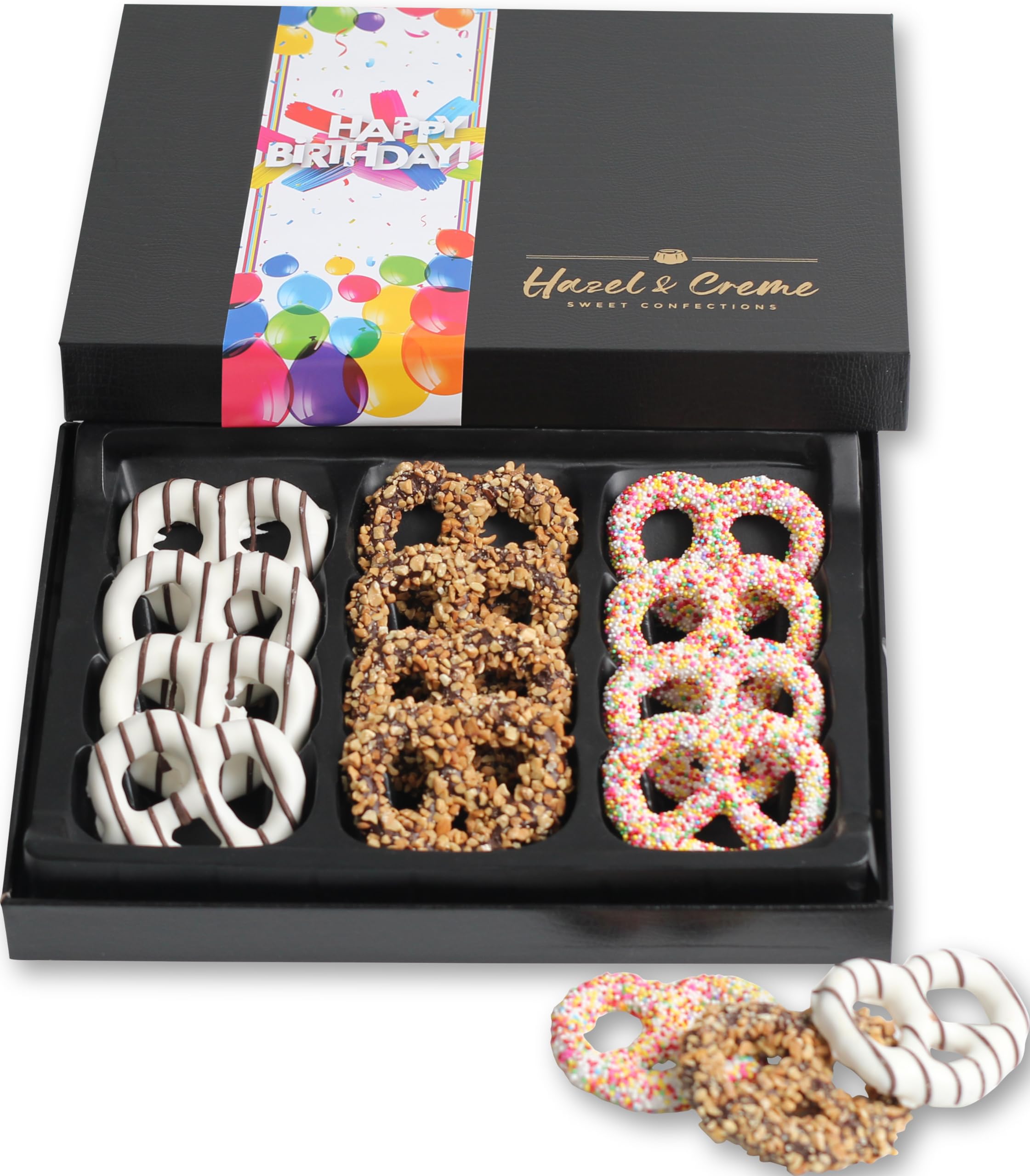 Amazon.com: Birthday Pretzel Box - 12 pieces - Birthday Chocololate ...