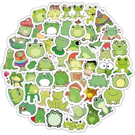 Amazon.com: BulbaCraft 50 Pcs Kawaii Frogs Stickers for Kids, Teens and ...