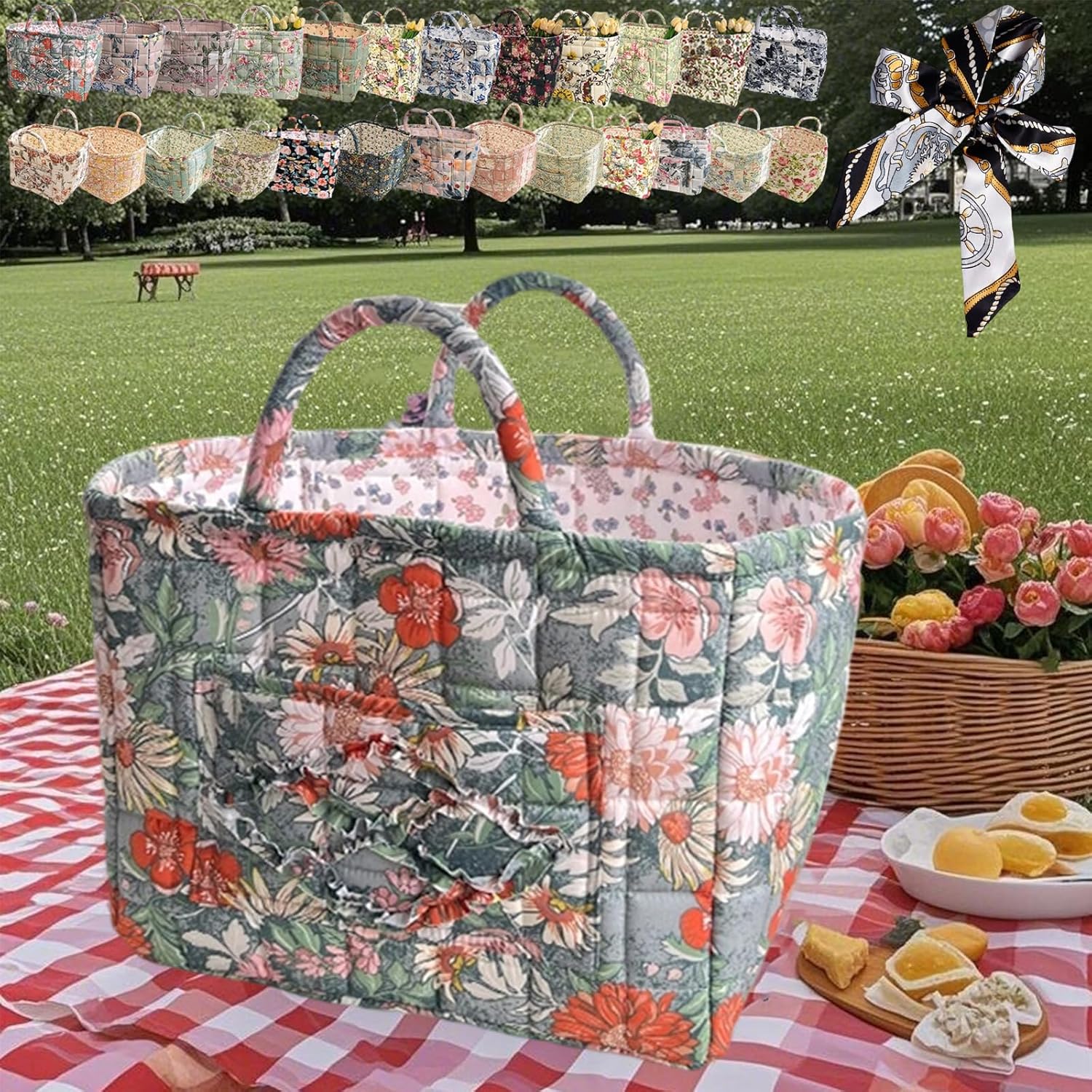 Amazon.com: Boho Fabric Storage Basket, Bohemian Floral Laundry Basket ...