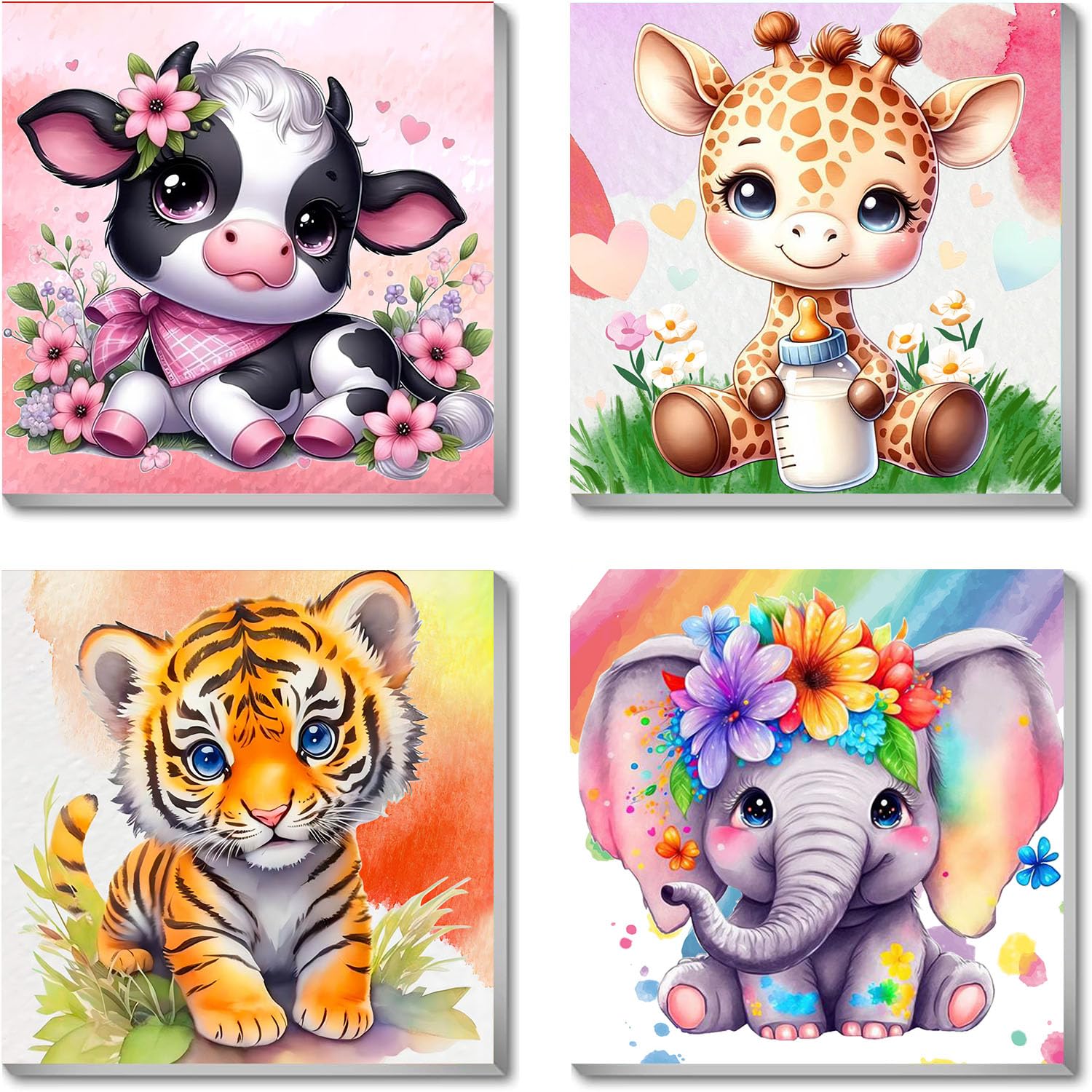 Amazon.com: hkejoi 4 Pack Animal Paint by Numbers Kit for Kids with ...