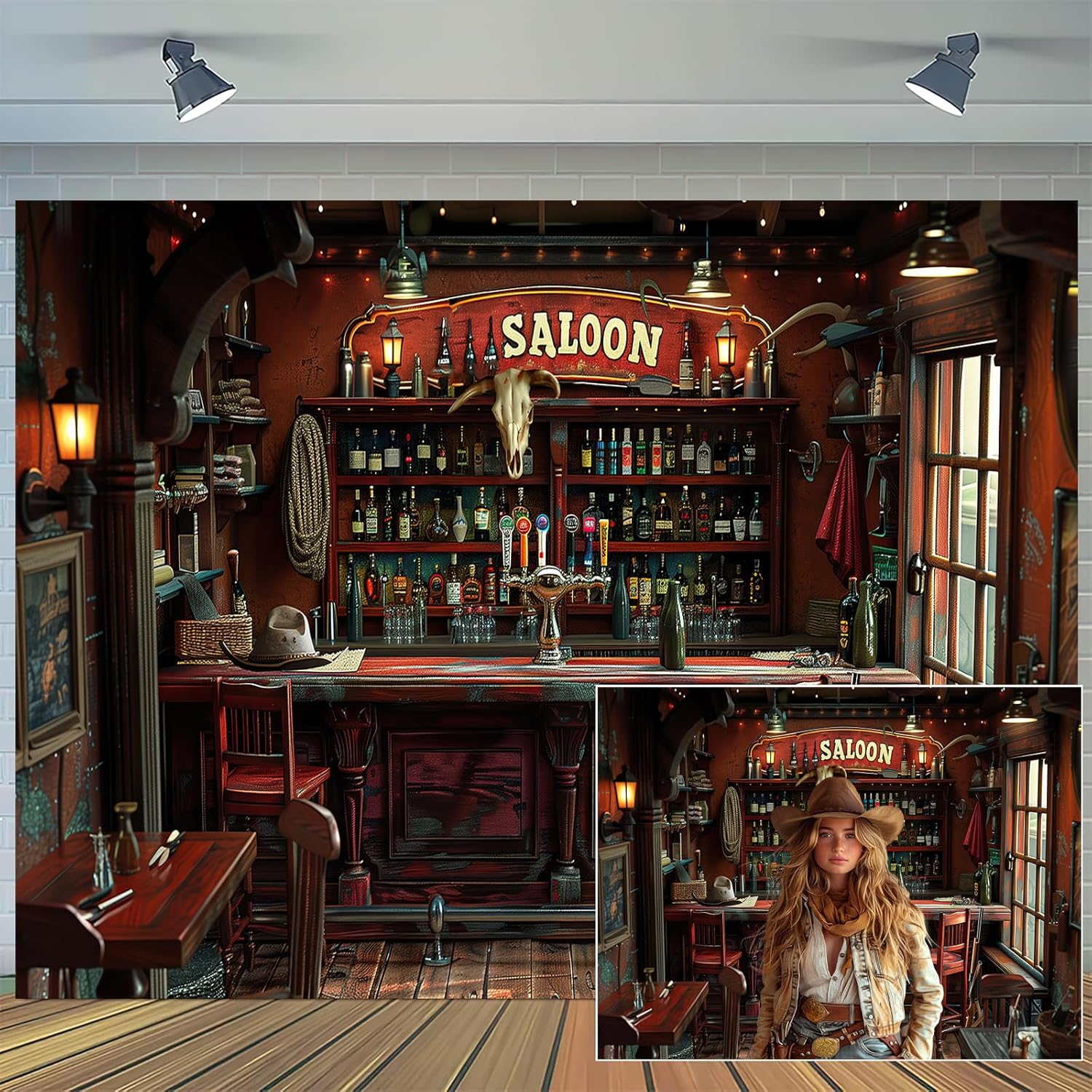 Amazon.com : 10x8ft Western Cowboy Bar Backdrops Nightclub Pub Bar ...