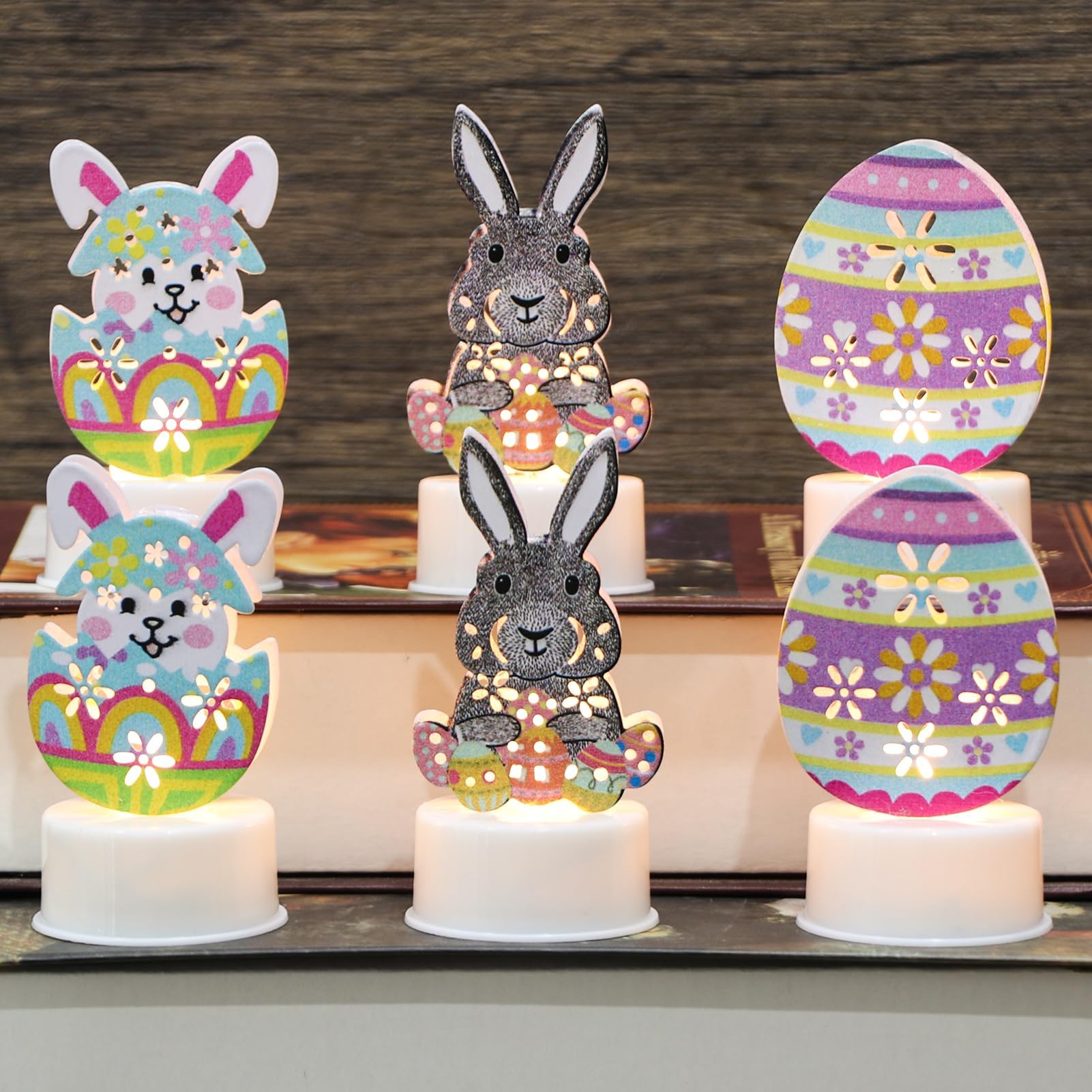 Amazon.com: DRomance Easter Flameless Votive Candles with Timer Battery ...