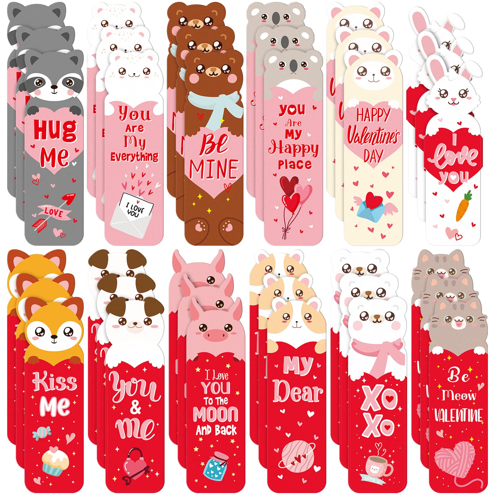 Snapklik.com : 60 Pieces Valentine Scented Bookmarks Kids Bulk Scratch ...