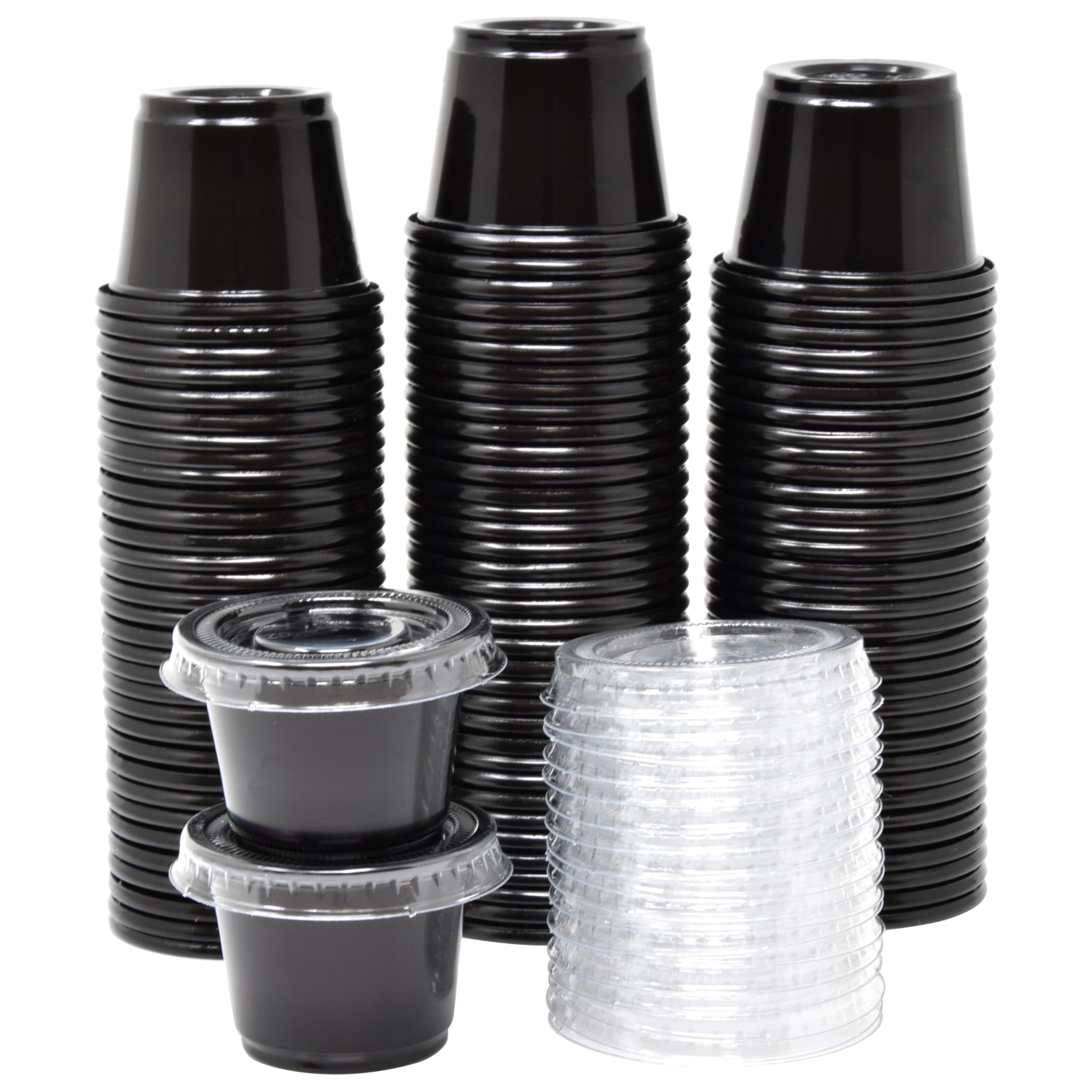 Amazon.com: [100 Sets - 1 oz.] Black Jello Shot Cups with Lids | Small ...