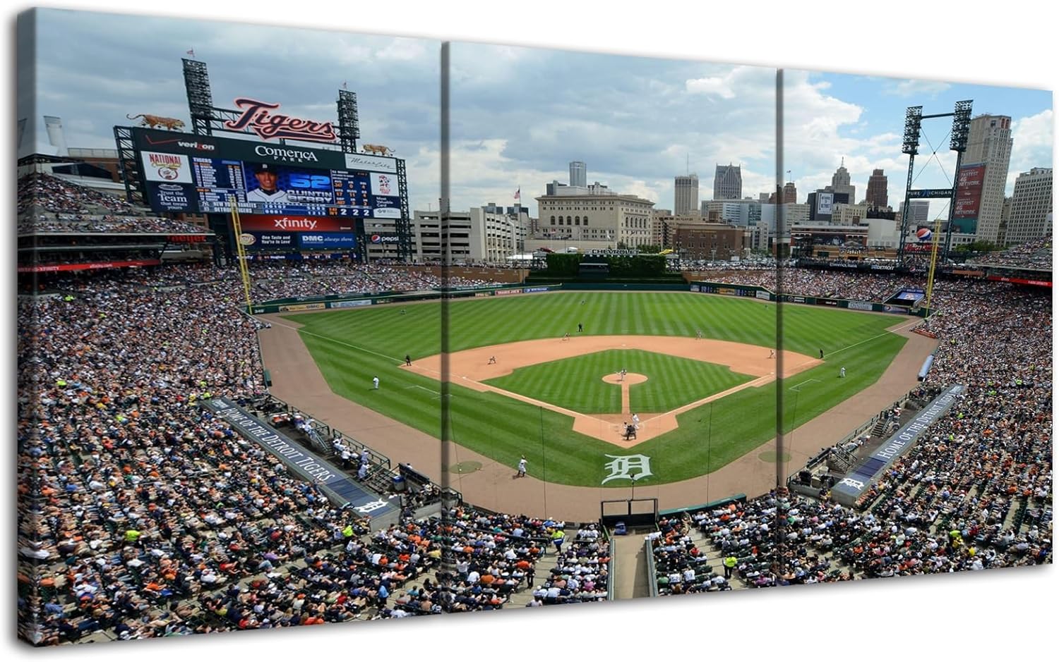 Amazon.com: Detroit City Tigers Baseball Stadium Poster Sports Baseball ...