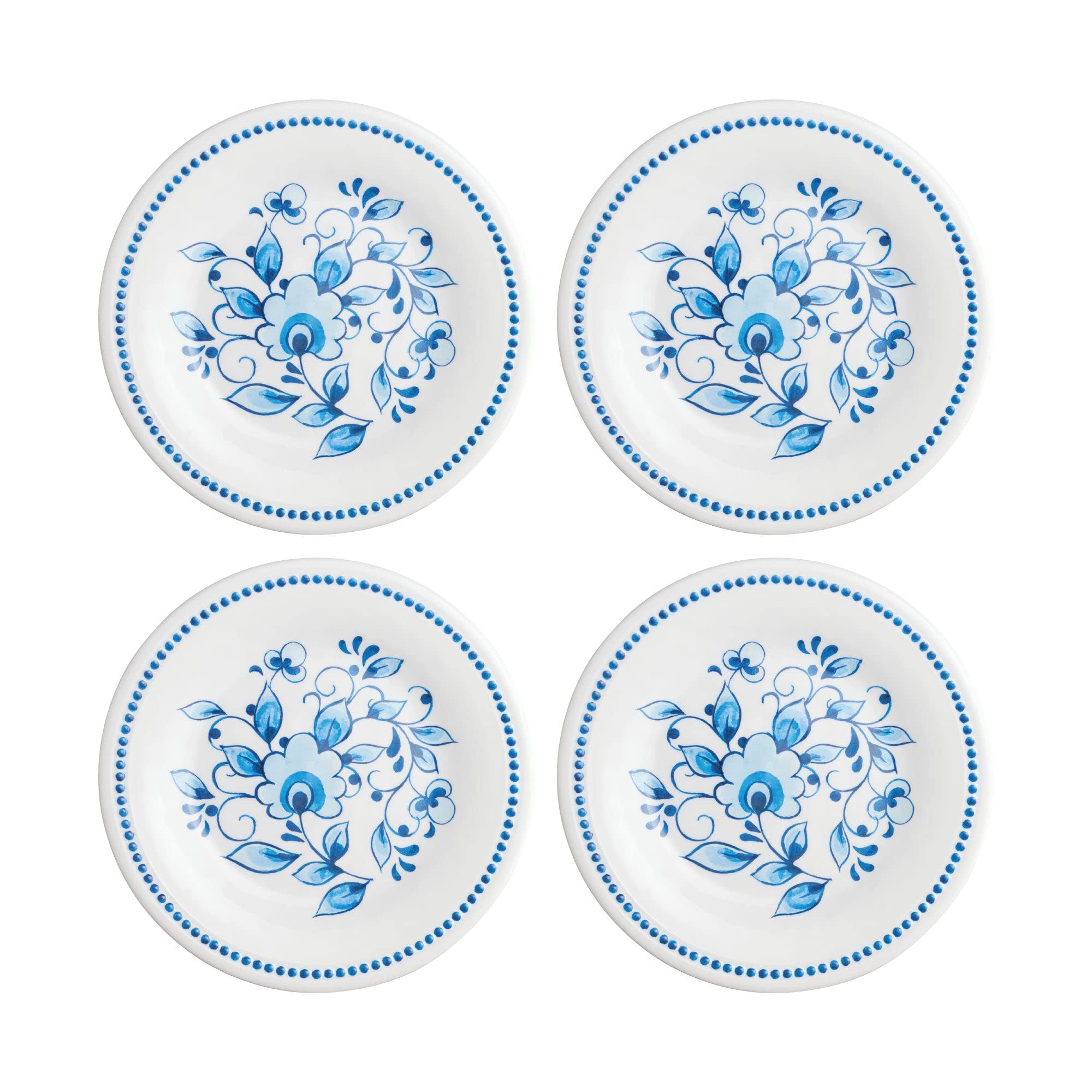Snapklik.com : UP UPware Blue And White Floral Melamine Round Dessert ...