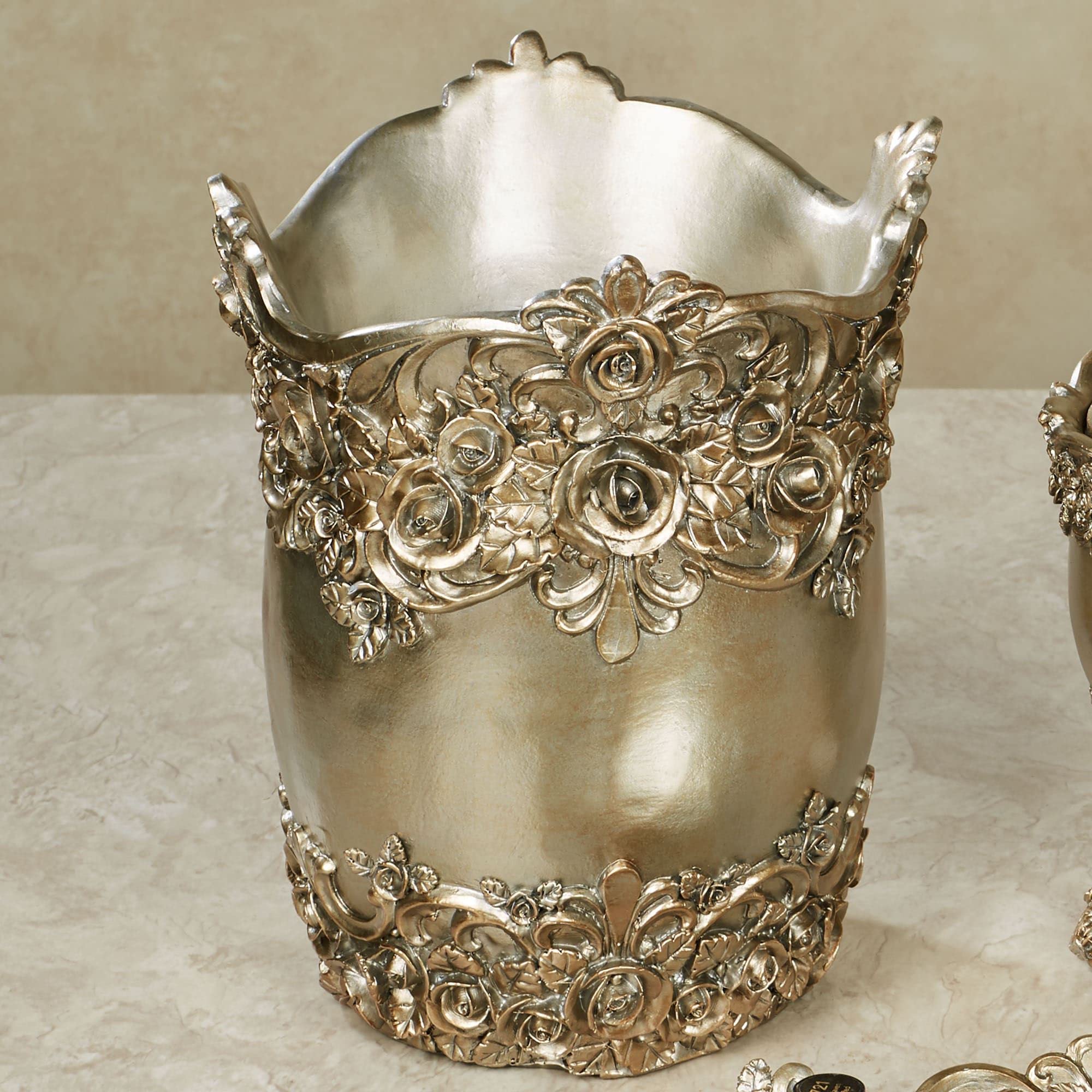 Amazon.com: Touch of Class Victoria Rose Wastebasket Wastebasket ...