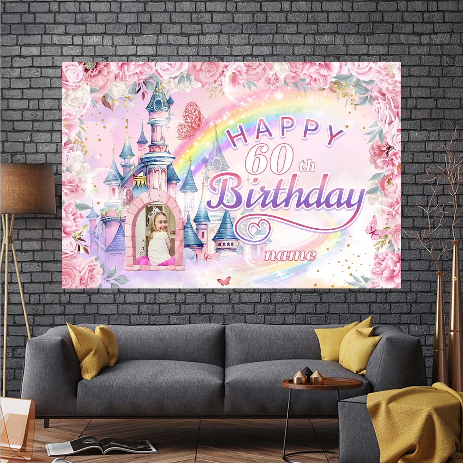 Snapklik.com : Custom Castle And Princess Theme 60th Birthday ...