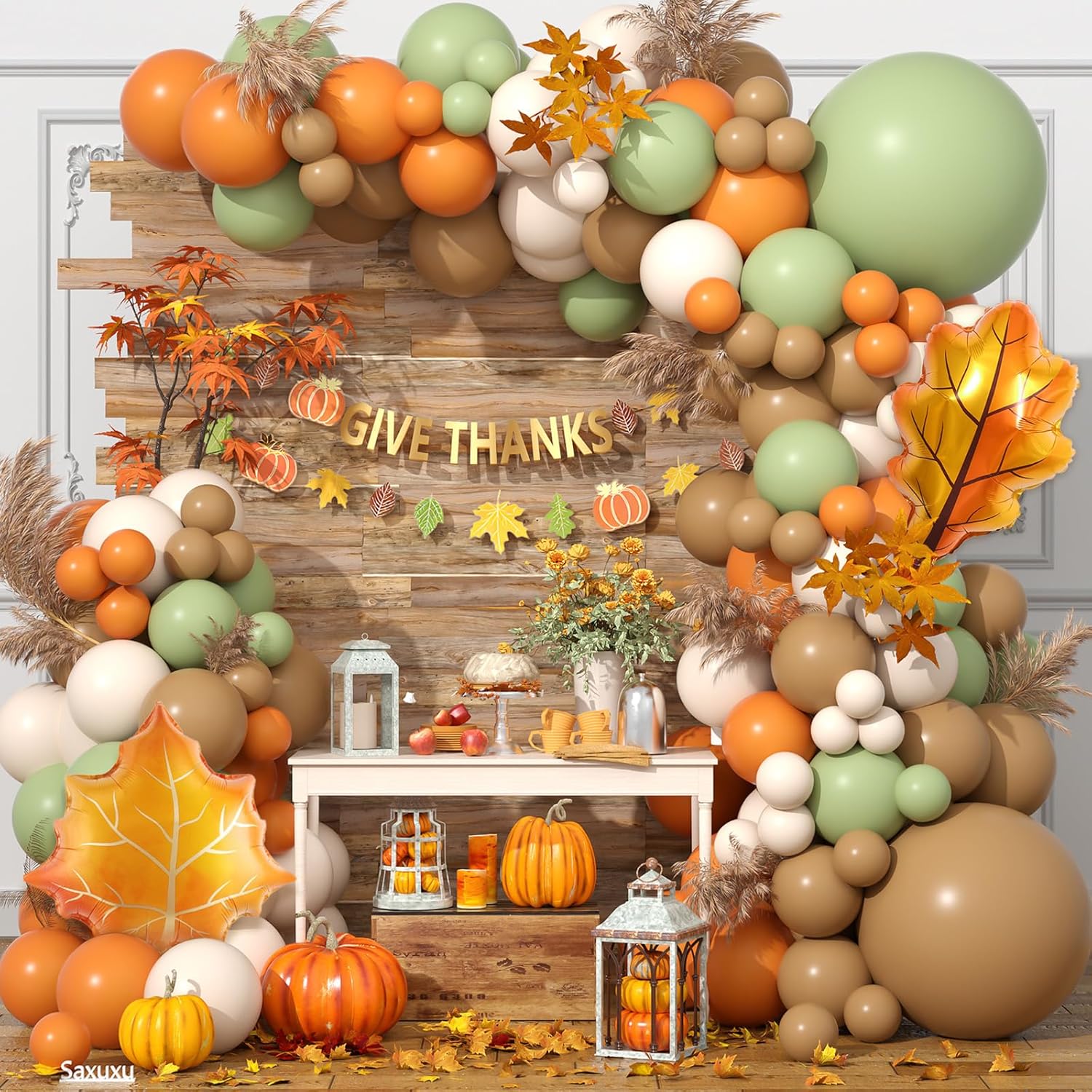 Amazon.com: Fall Balloons Garland Arch Kit, Brown Orange Sage Green ...