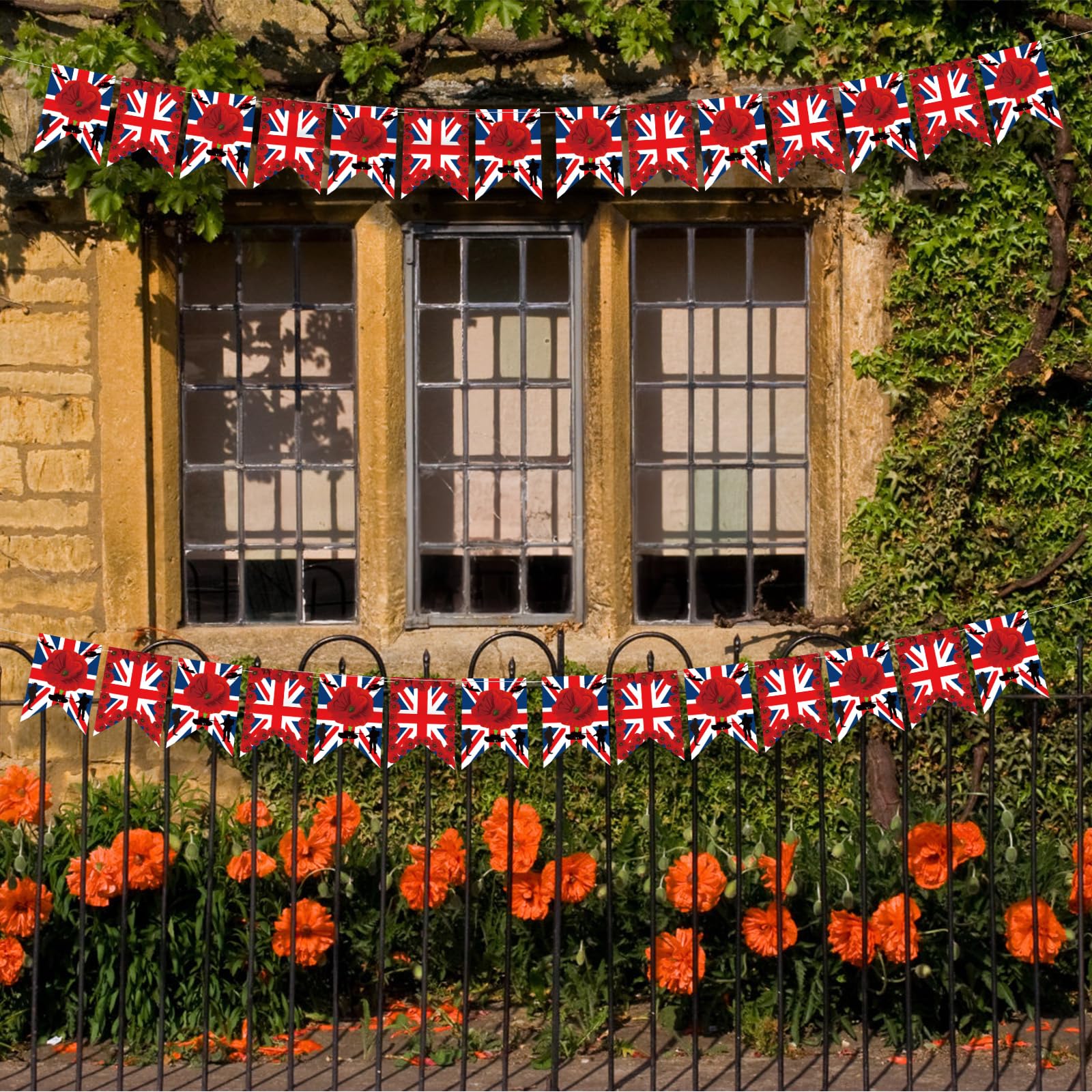 HONMOK Remembrance Day Decorations, Lest We Forget Flag Banner with ...