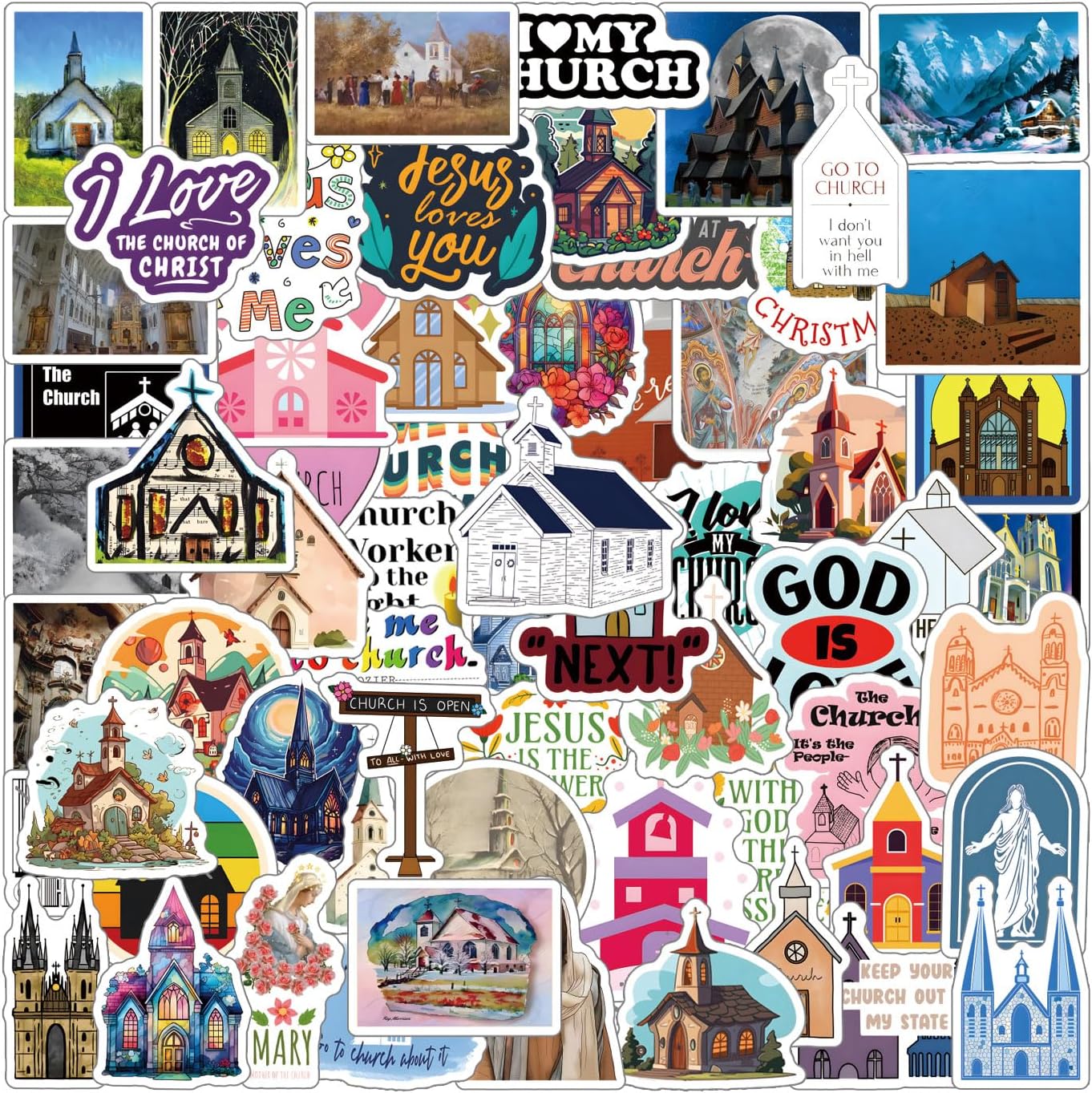 Amazon.com: 64PCS Jesus Christian Church Stickers, Religious Stickers ...