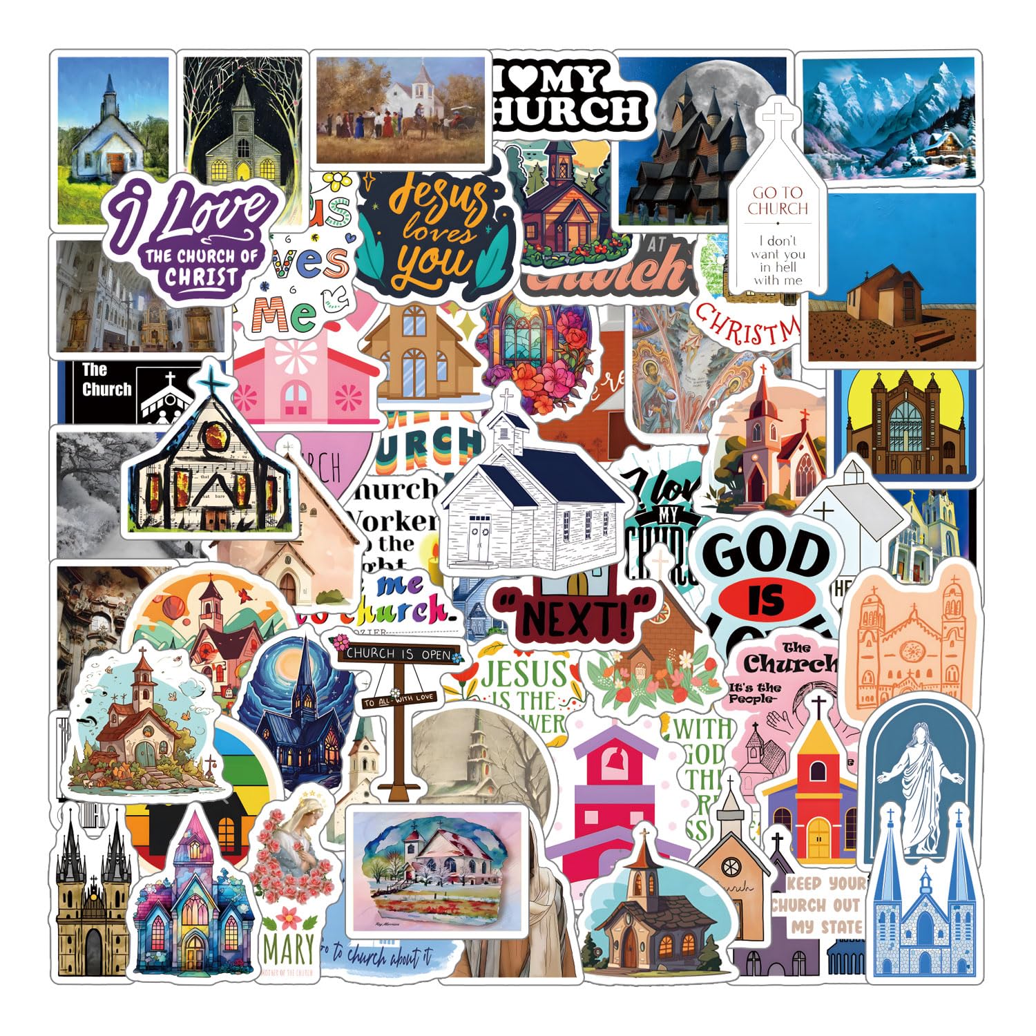 Amazon.com: 64PCS Jesus Christian Church Stickers, Religious Stickers ...