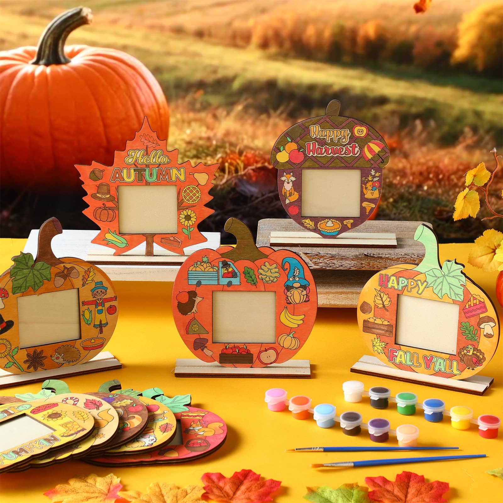 Snapklik.com : 10 Pack Thanksgiving Fall DIY Picture Frames Craft Kit ...