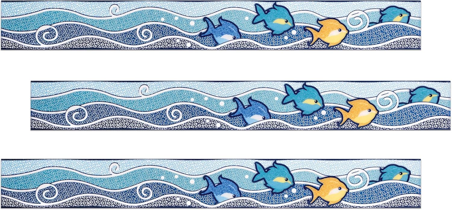 Kantu 2112019 Acapulco Ceramic Decorative Listello Wall Tile, Blue, 3 ...