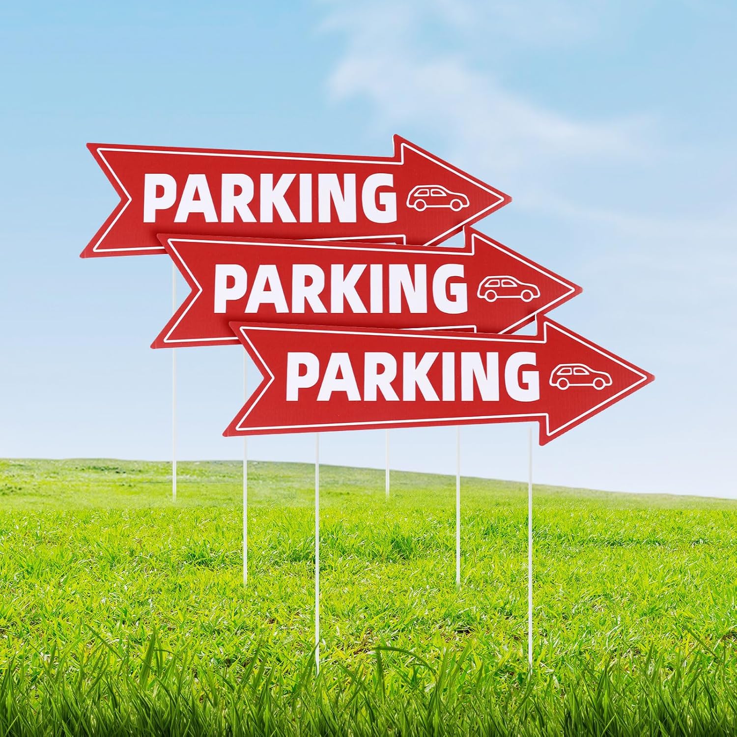 Amazon.com : 3pcs Directional Parking Sign with Stake, 16x5in Event ...