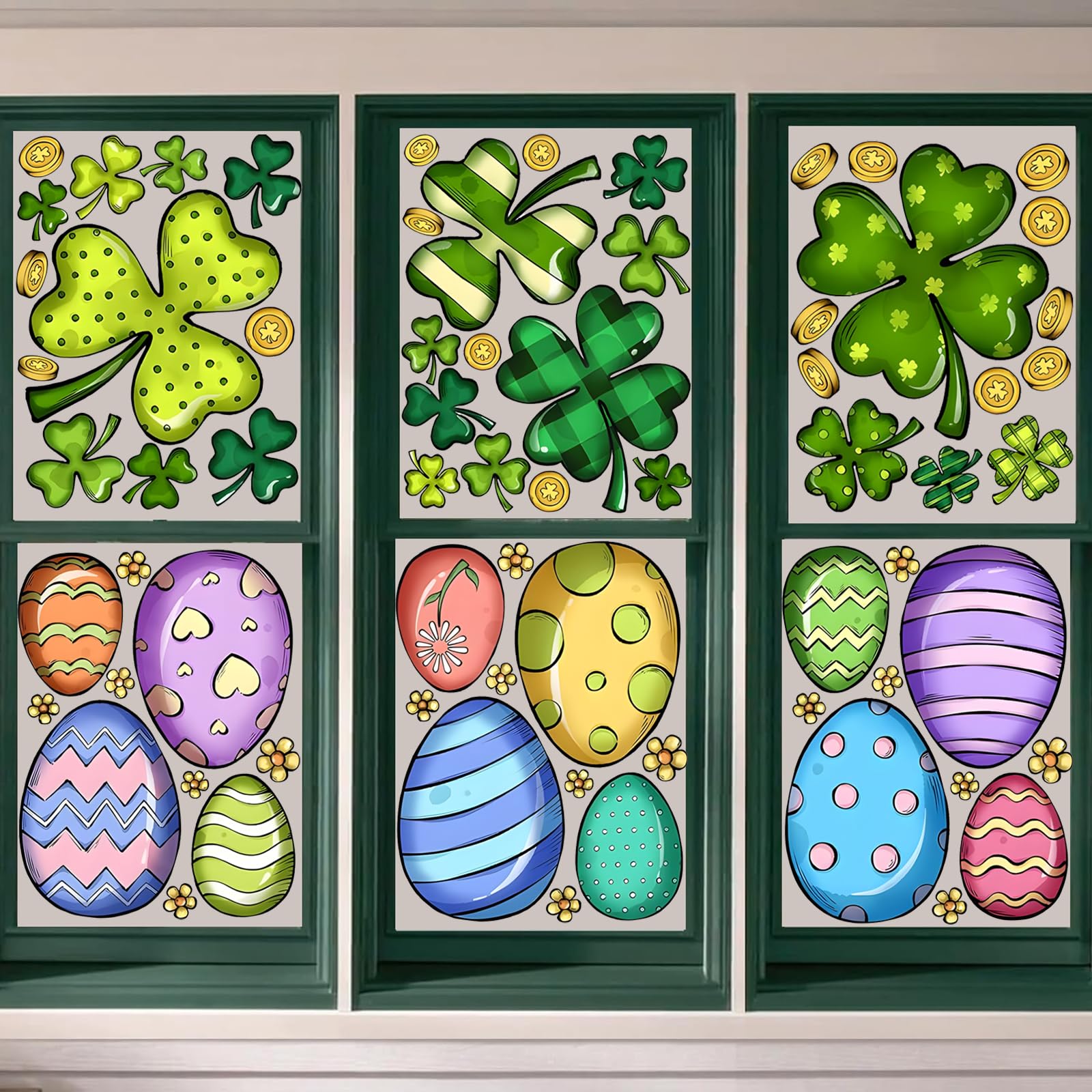 Amazon.com: St. Patrick's Day Easter Decorations Window Clings Decor ...