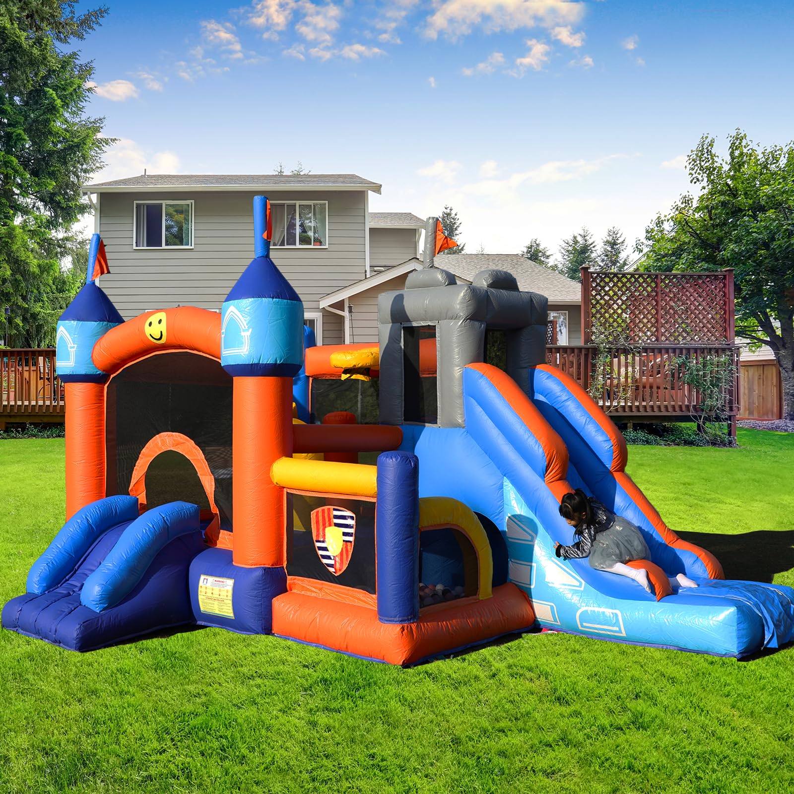 Amazon.com: 16FT x 12FT Commercial Inflatable Bounce House with Slides ...
