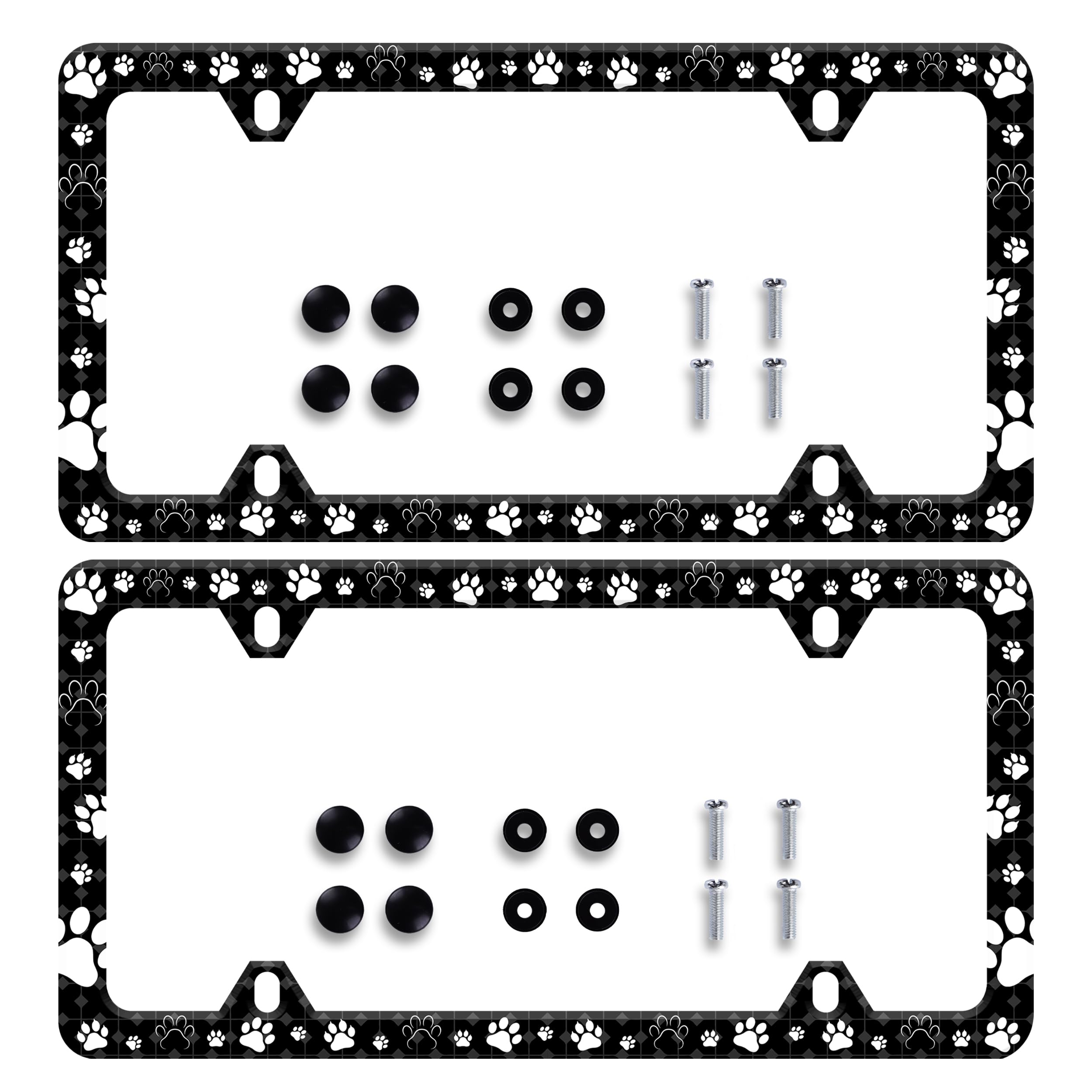 Amazon.com: 2 pieces Dog Cat Paw License Plate Frame Pet License Plate ...