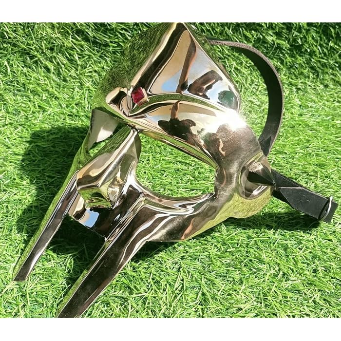 Buy Armour Roman Gladiator Helmet Face Mask Golden MF Doom Medieval Re ...