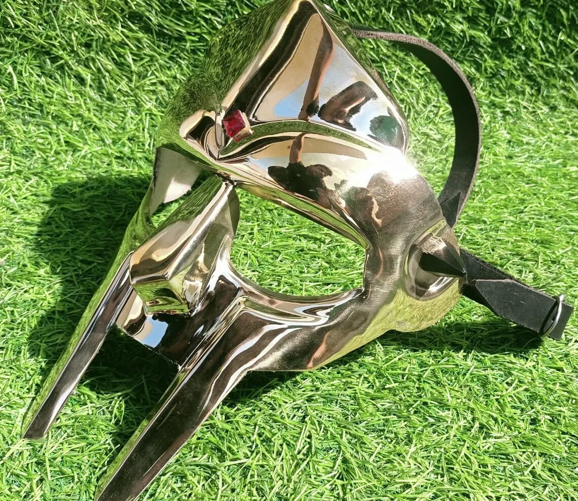 Buy Armour Roman Gladiator Helmet Face Mask Golden MF Doom Medieval Re ...