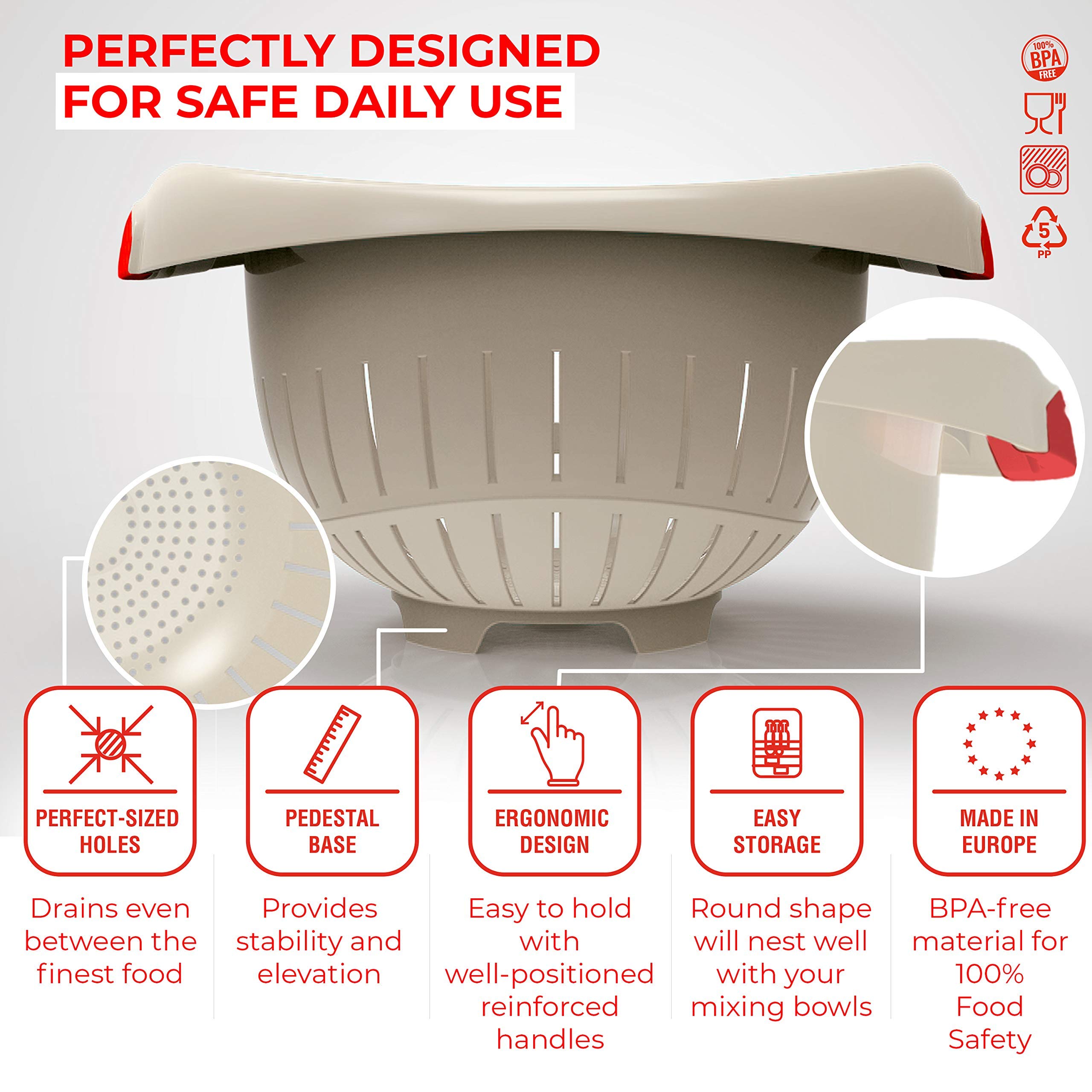 Snapklik.com : European Made Colander/Strainer, Heavy Duty Deep For ...