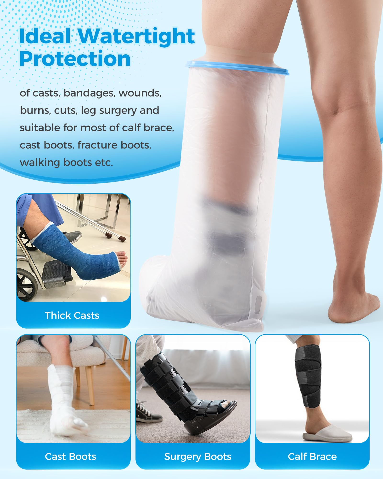 Snapklik.com : Forias Extra Wide Leg Cast Cover For Shower Adult ...