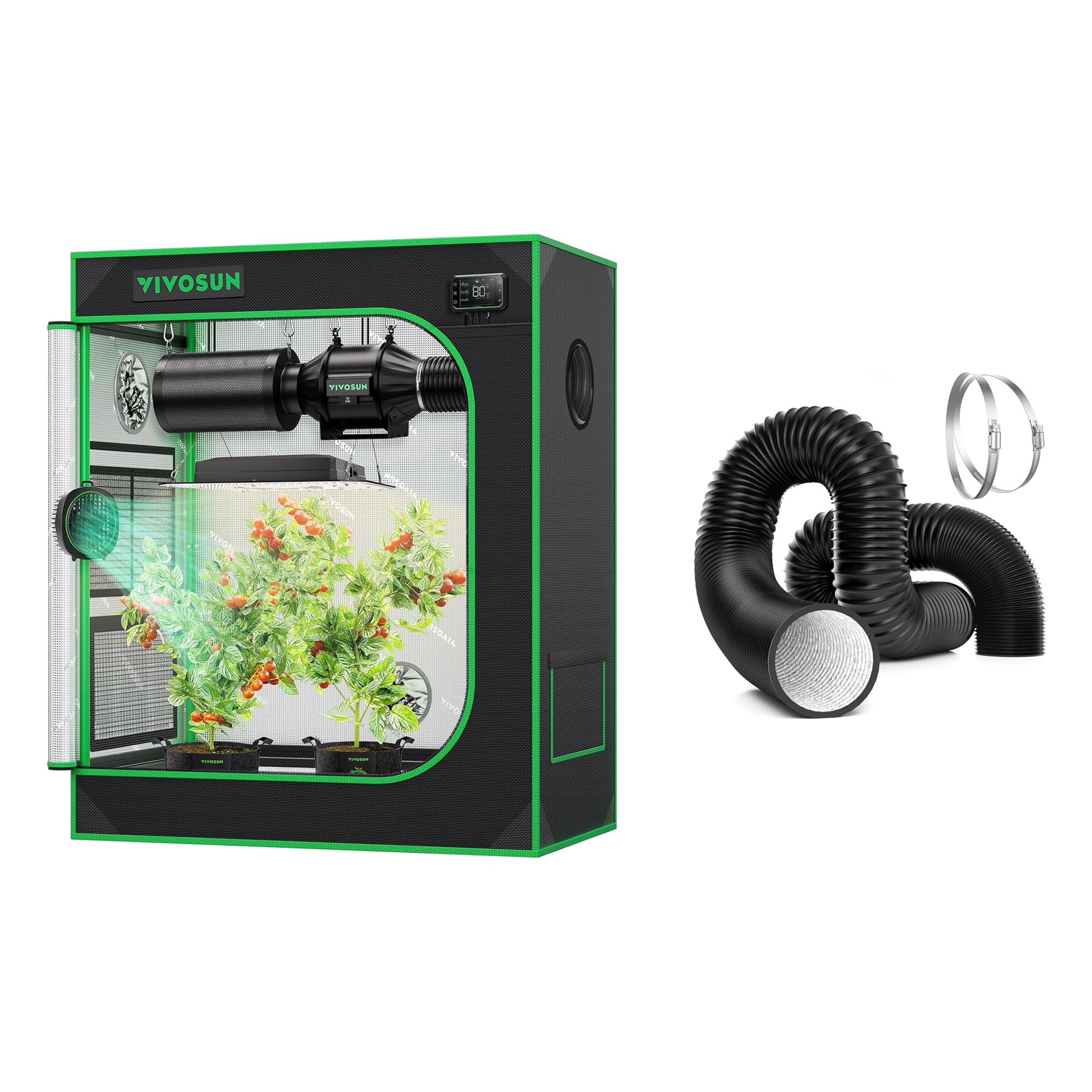 Amazon.com: VIVOSUN S3018 30"x18"x36" Grow Tent and Dryer Vent Hose, 4 ...