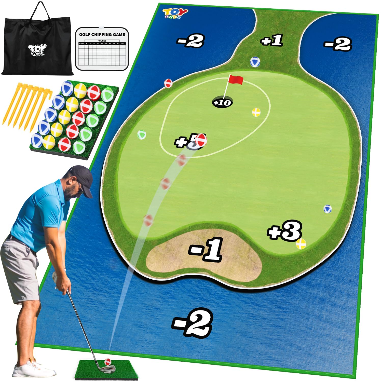 Amazon.com: TOY Life Chipping Golf Practice Mats Golf Game Training Mat ...