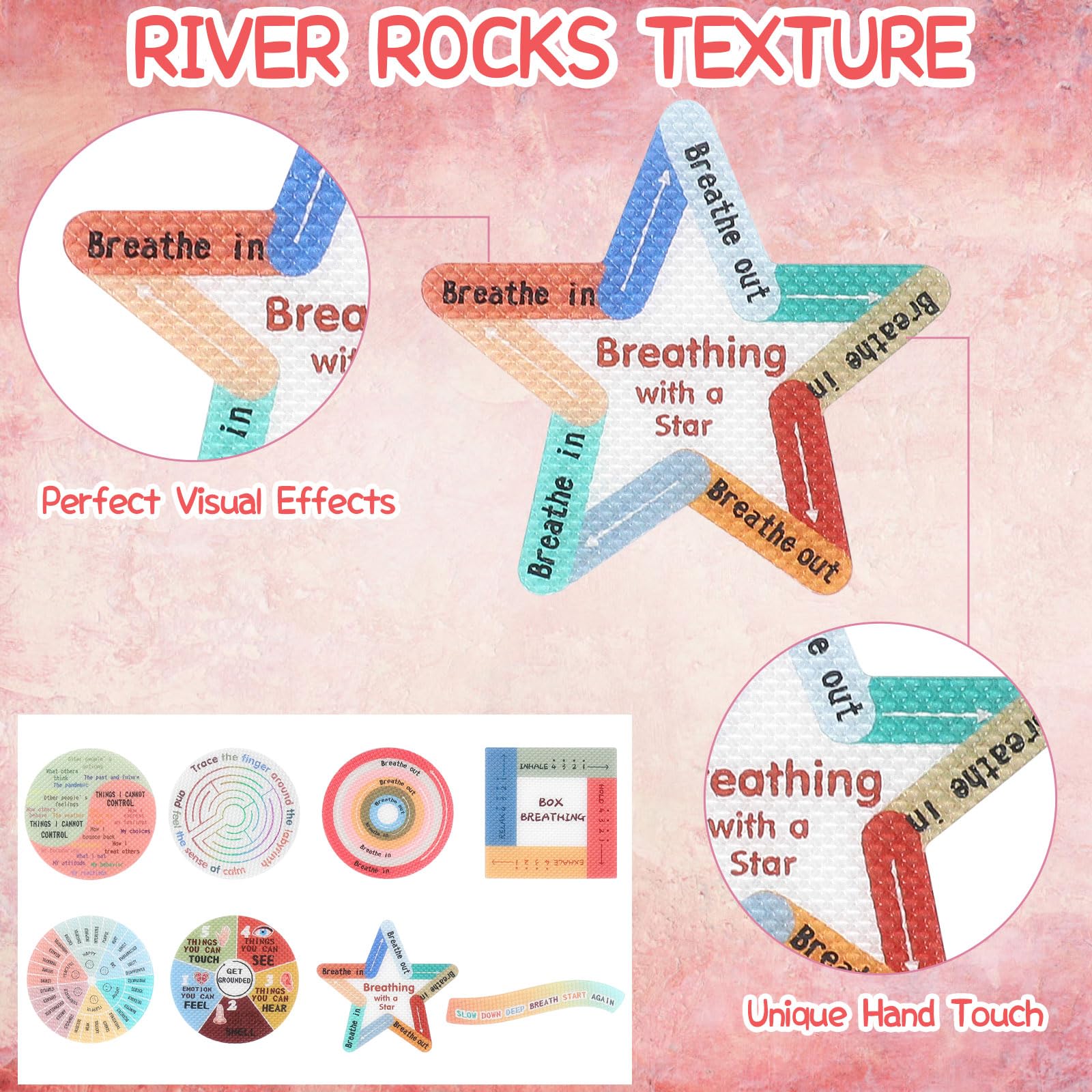 Snapklik.com : 24 Pcs Anxiety Sensory Stickers Calm Strips Tactile Mood ...