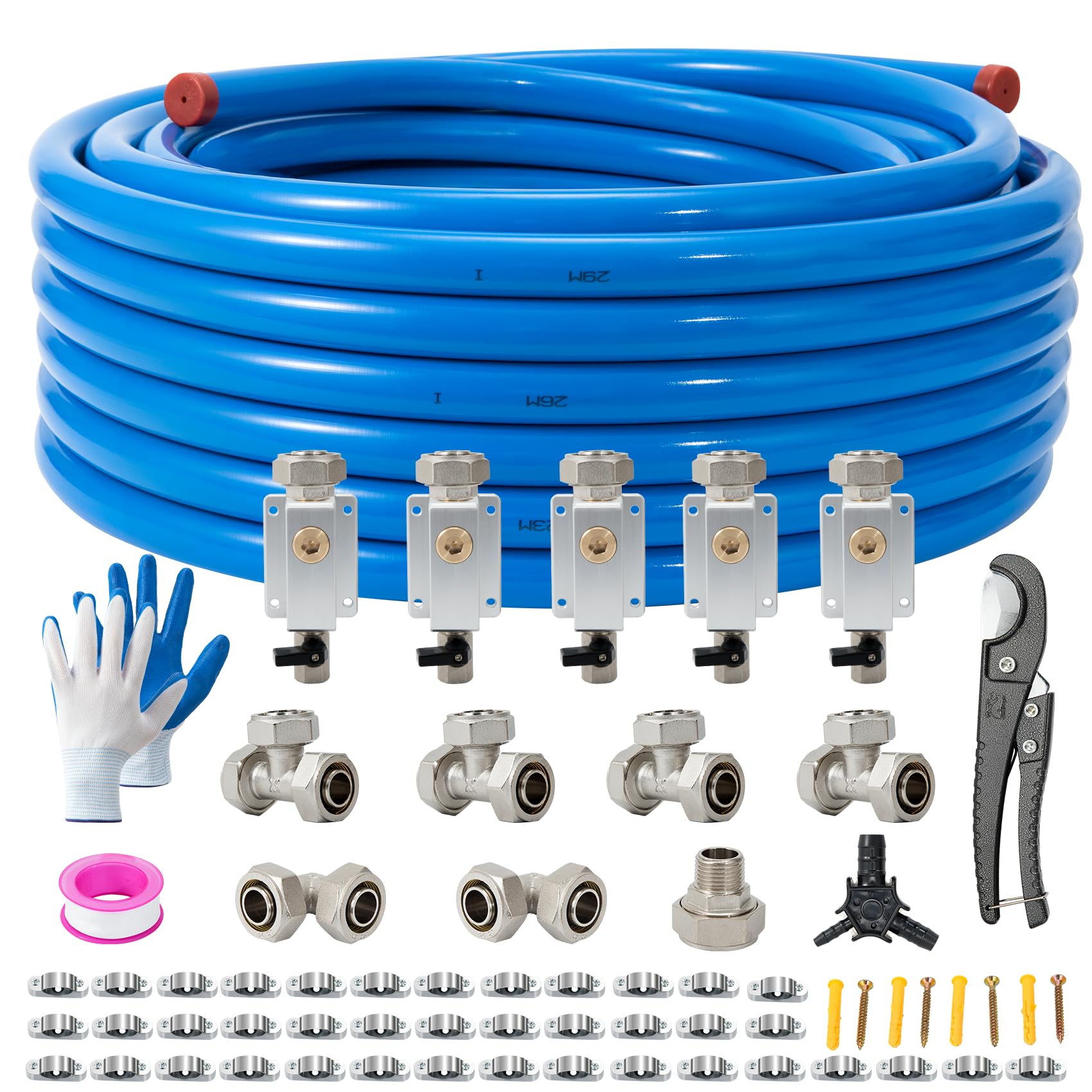 300ft Compressed Air Line Kit for Shop/Garage, Hdpe-Aluminum Rapid Air ...