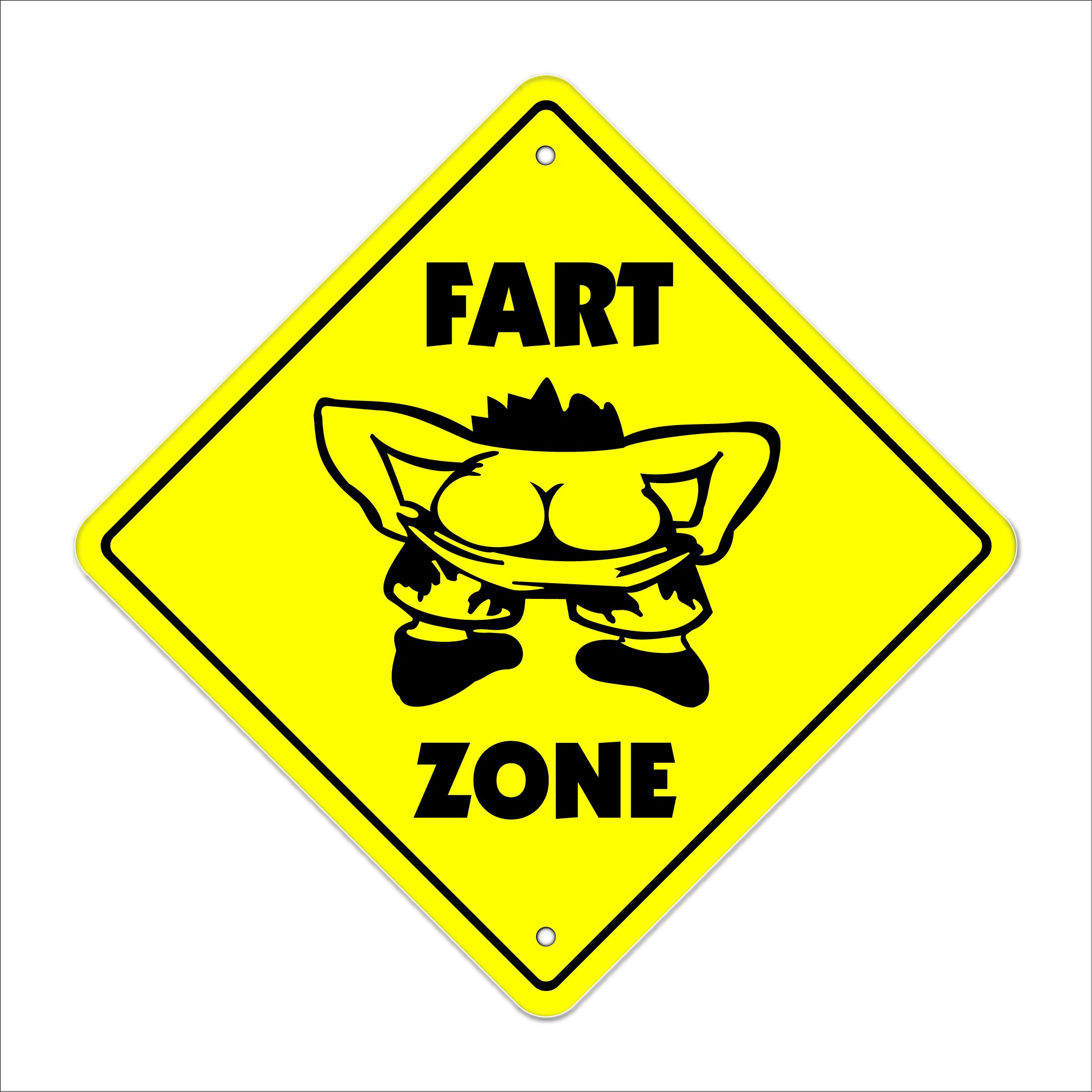 Amazon.com: Fart Crossing Sign Zone Xing | Indoor/Outdoor | 14" Tall ...