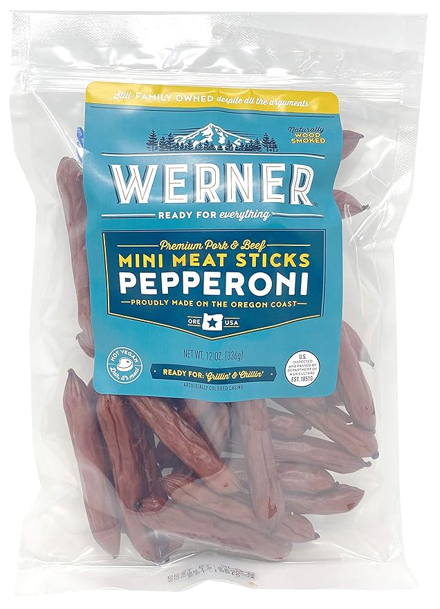 Amazon.com: Werner Mini Pepperoni Meat Sticks - 12 OZ Bag - Made in the ...