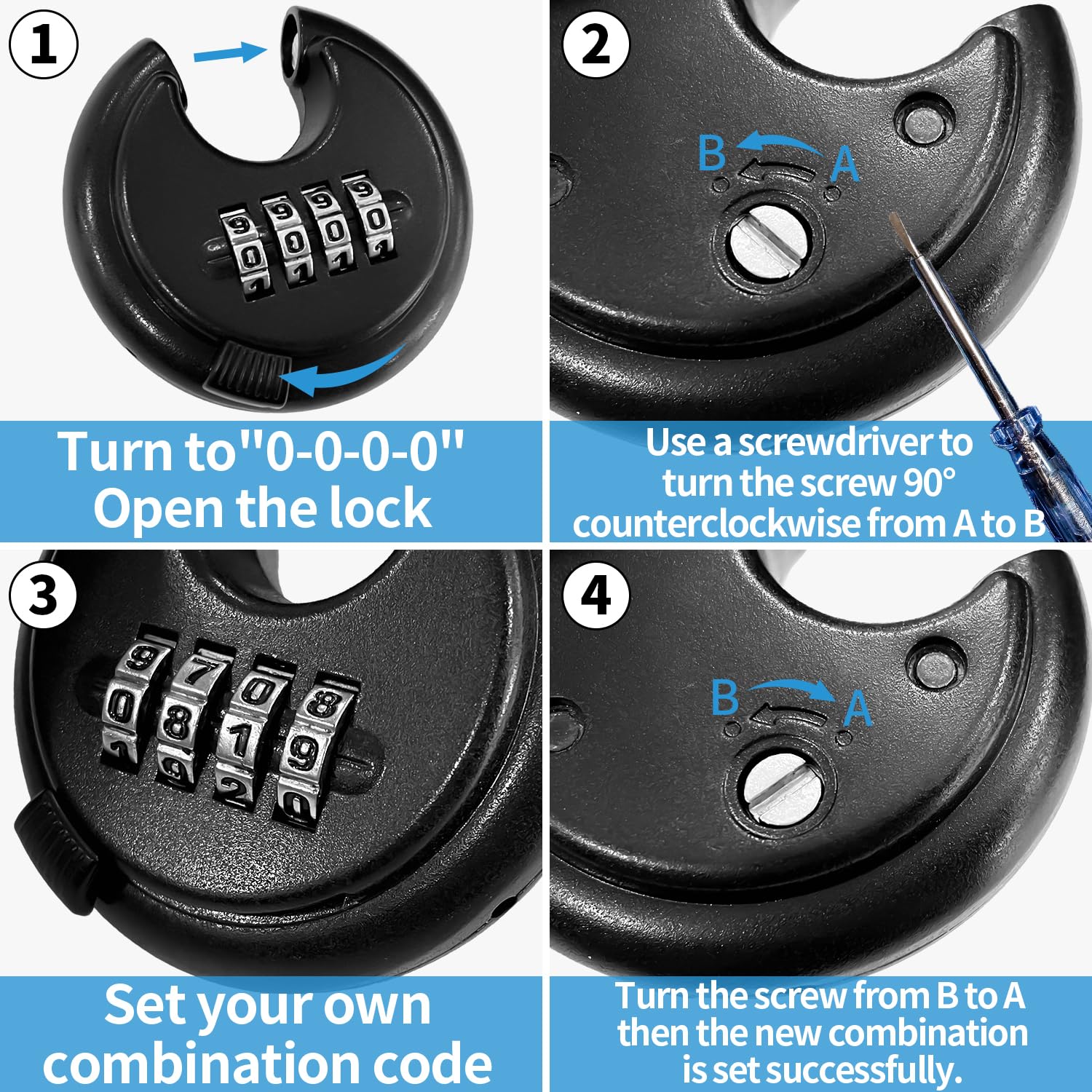 Snapklik.com : Socpuro 2Pack Combination Lock, 4 Digit Disc Padlock