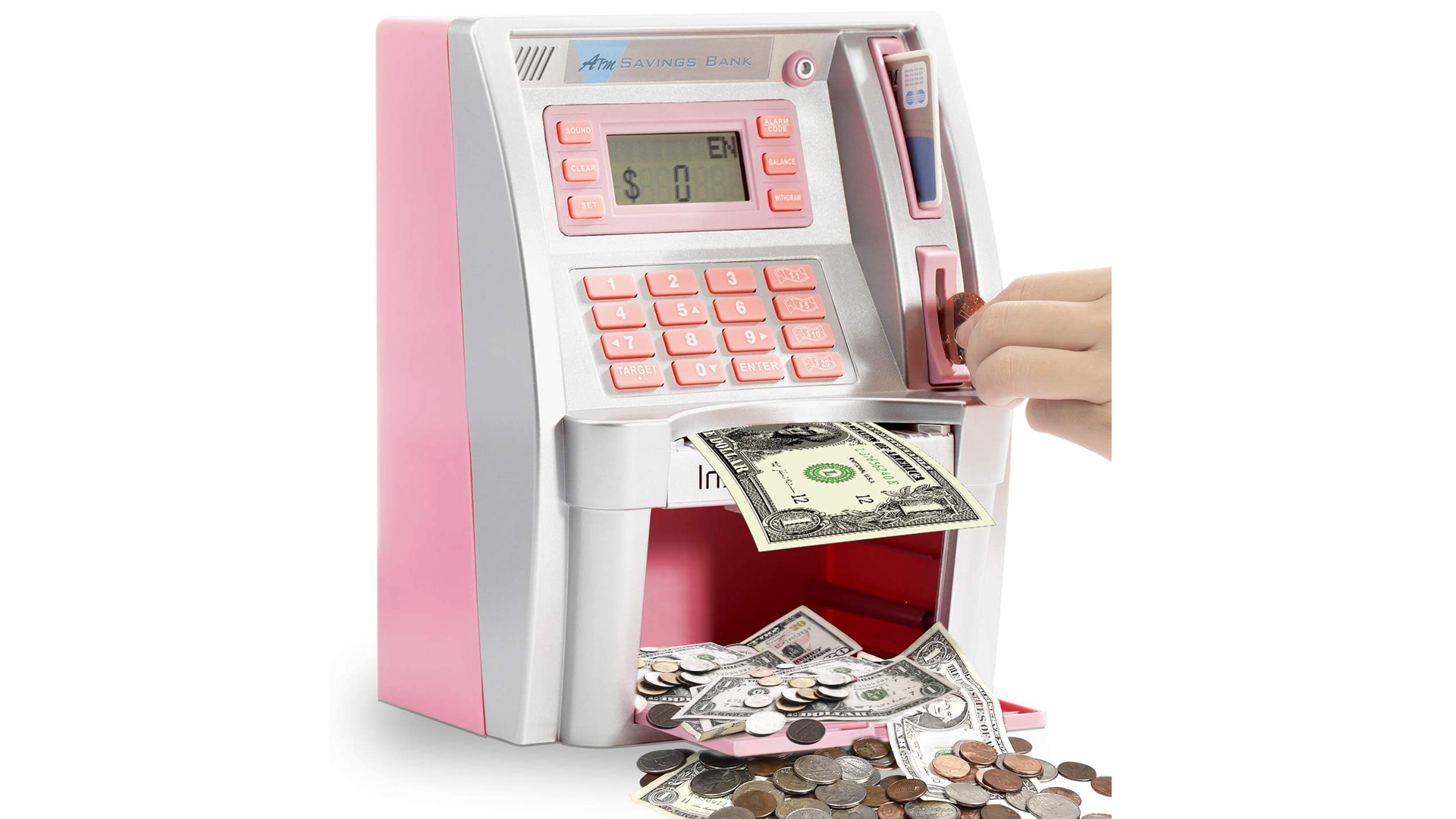 Watch ATM Savings Bank for Real Money for Kids ﹙Pink﹚ on Amazon Live