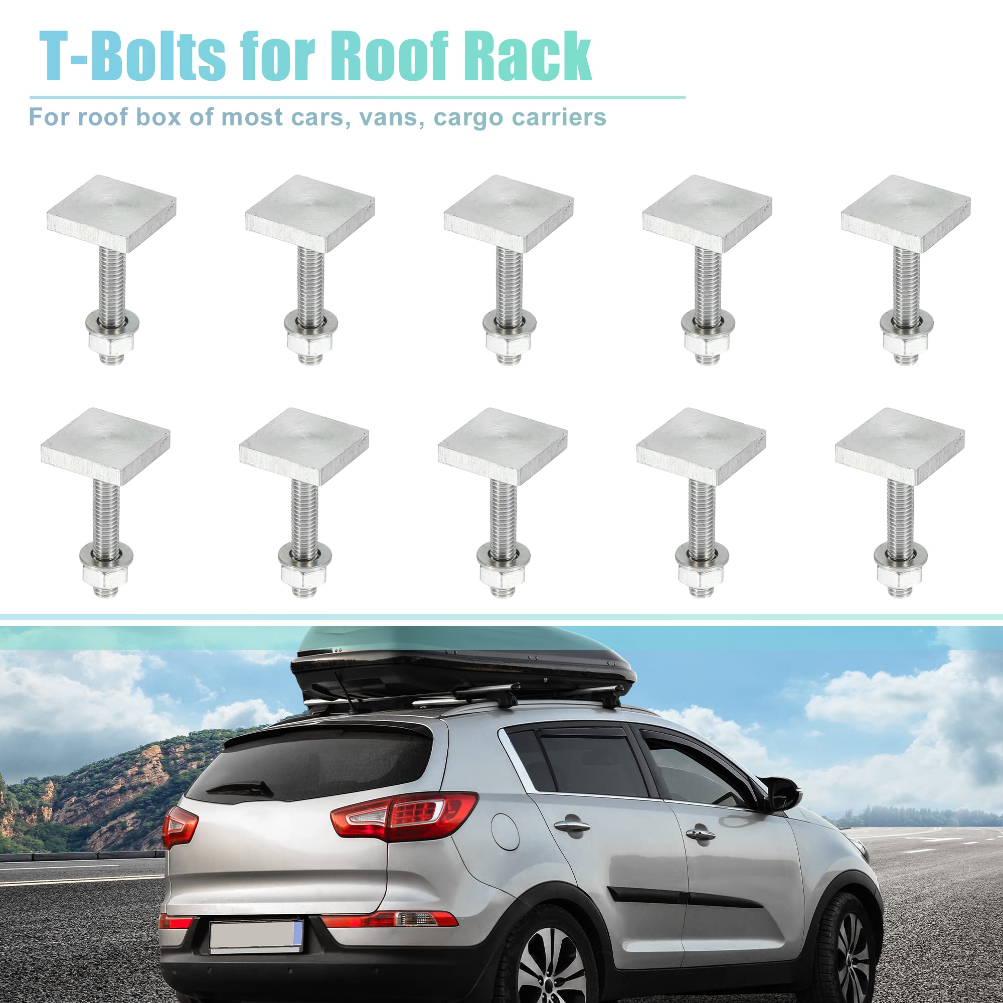T Slot Bolts 4pcs Universal Car Roof Rack T Shaped Bolt Rooftop Cargo ...