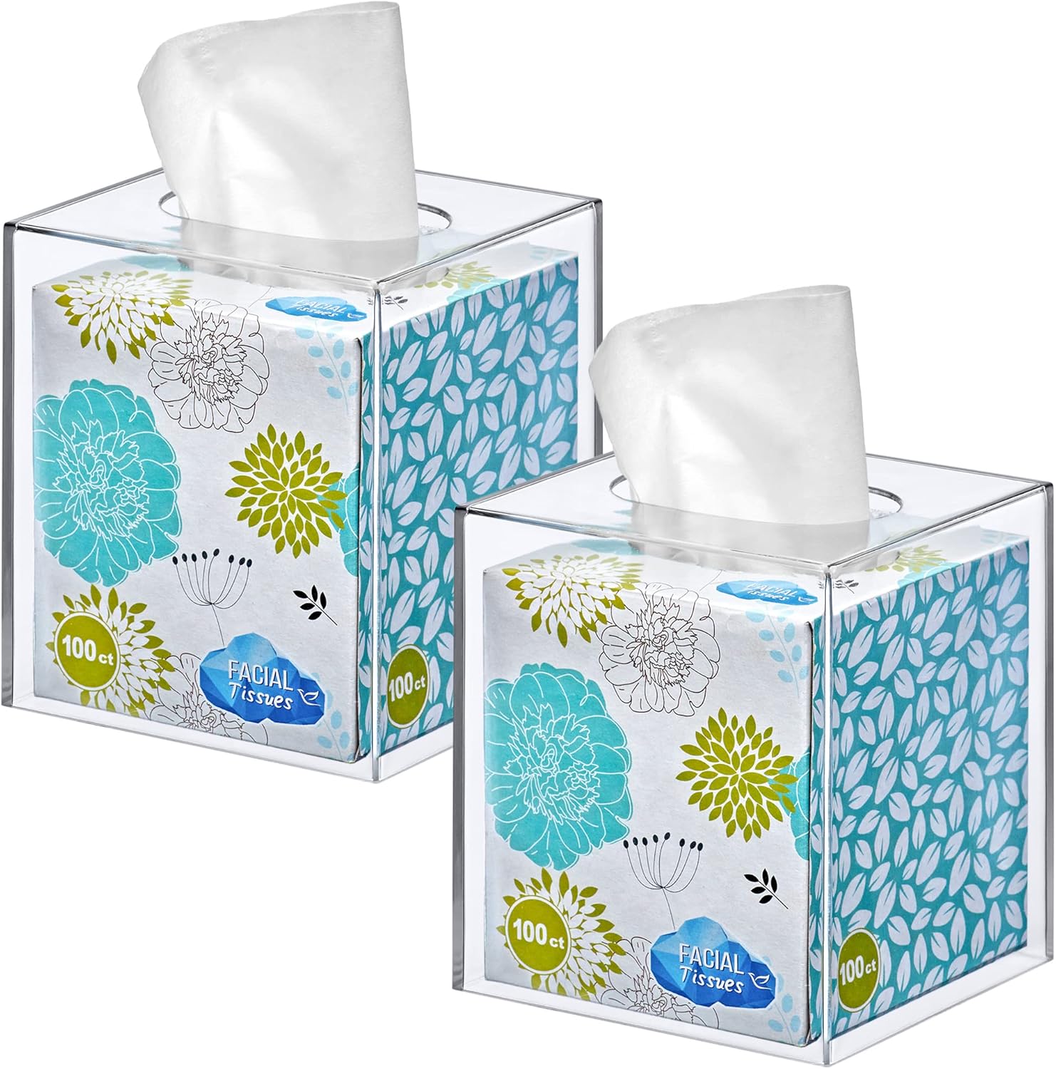 Amazon.com: Amazing Abby 2-Pack Acrylic Tissue Box Cover, Plastic ...