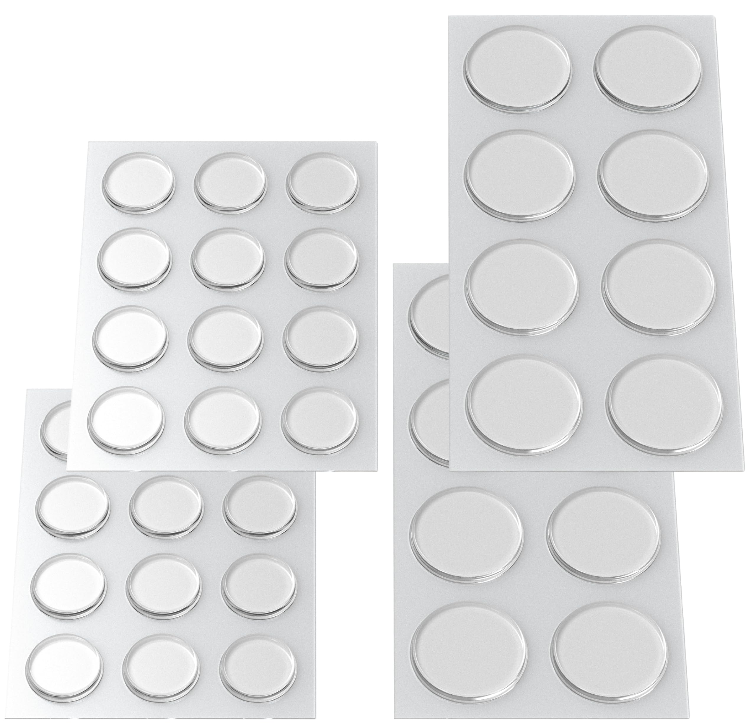 Round Clear Adhesive Bumpers Combo (Large, Medium) - Transparent Self ...