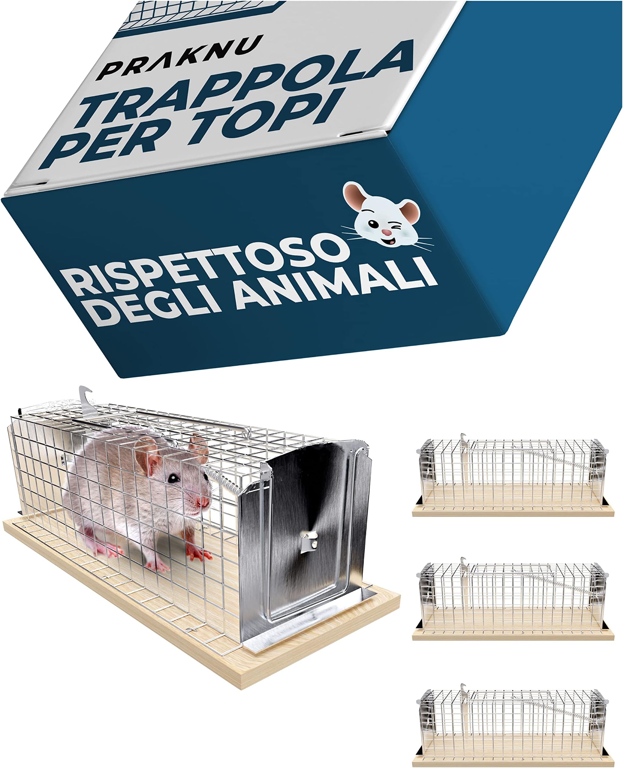 GARDIGO® 3x Trappole per Topi | Cattura Topolini Vivi, Senza Uccidere ...