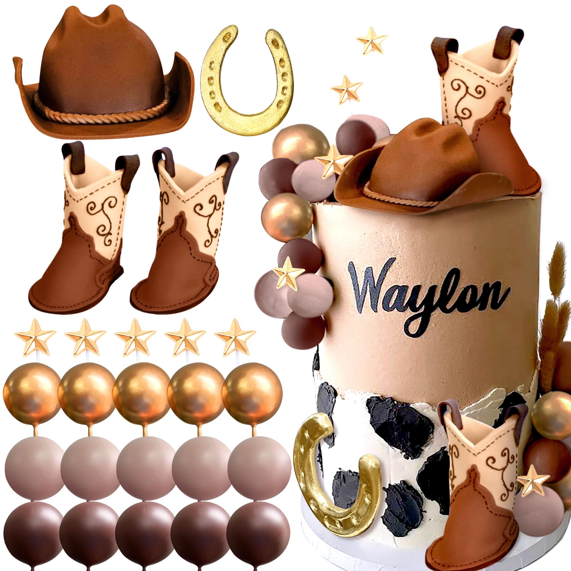 Snapklik.com : JeVenis Luxury Cowboy Rodeo Cake Topper - Western ...