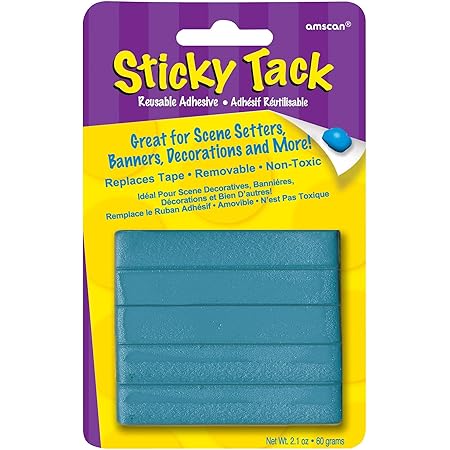 Amscan Sticky Tack Party Decoration Adhesive, Blue, 6" X 3.8" : Amazon ...