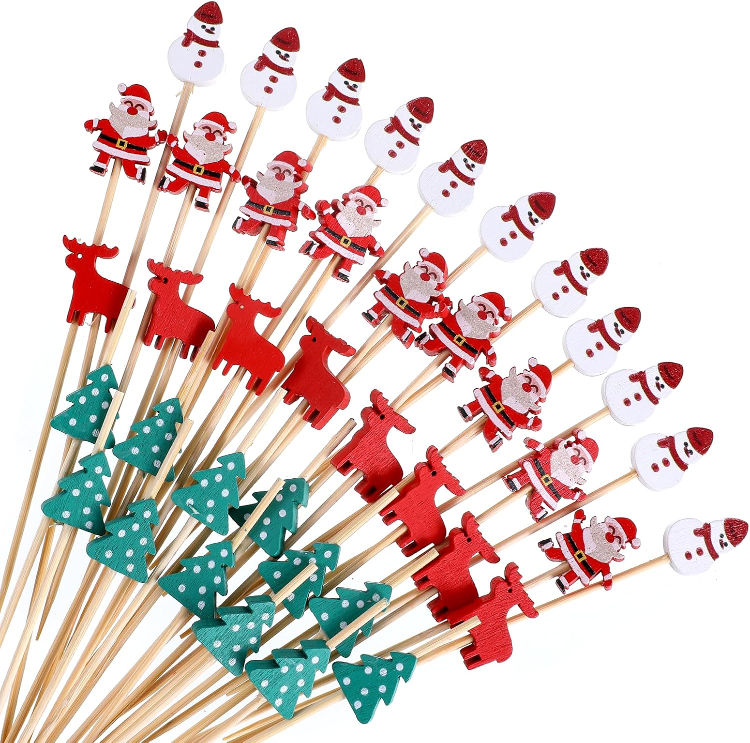 Amazon.com | 100Pcs Christmas Cocktail Picks, 4.7 Inch Vintage Themed ...