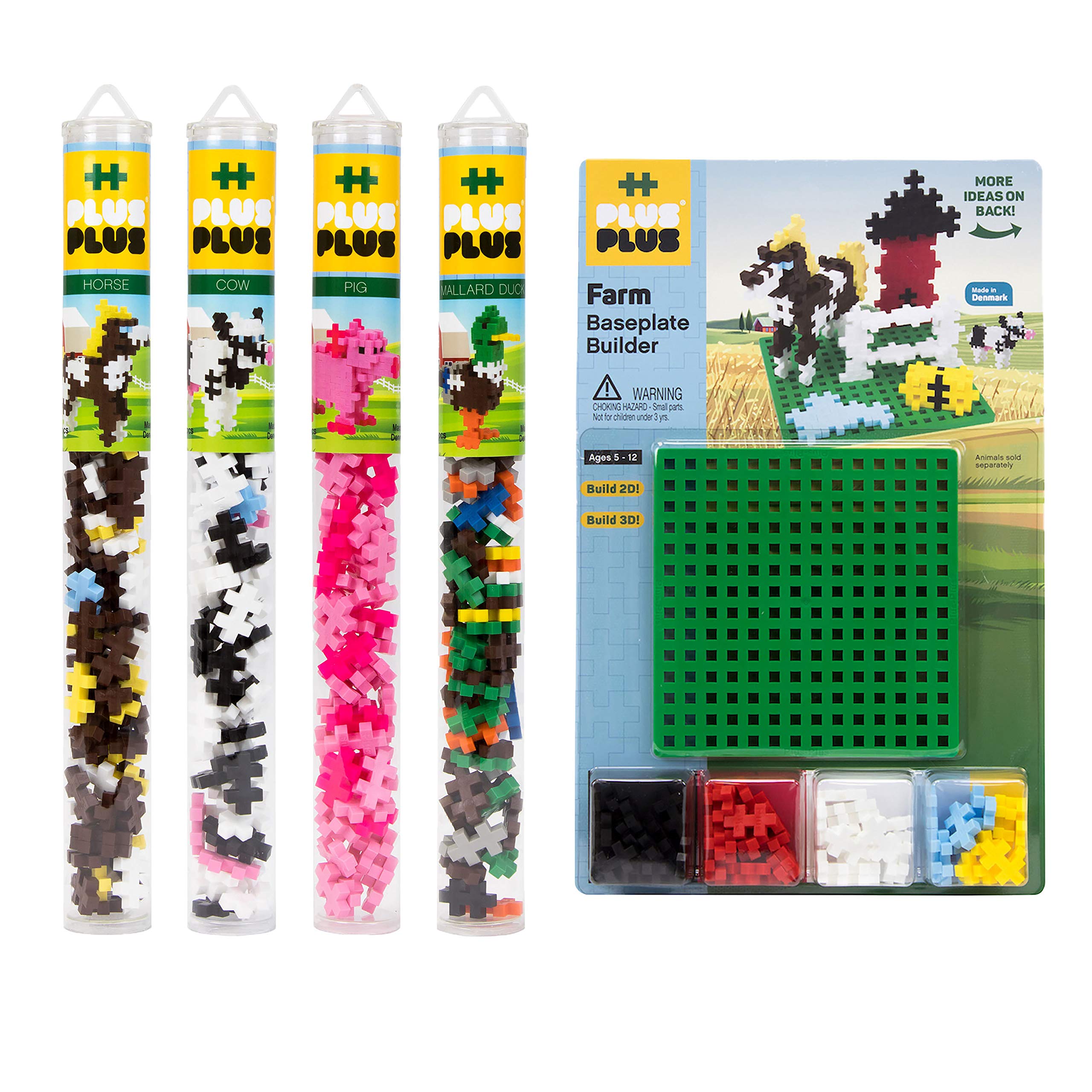 Buy PLUS PLUS - Farm 5 Piece Playset Bundle, Baseplate & 70 pc Tubes ...