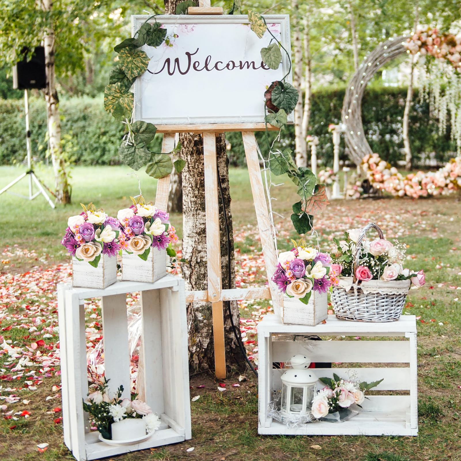 Snapklik.com : Dandat 12 Sets Wooden Boxes For Centerpieces Wood Cube ...